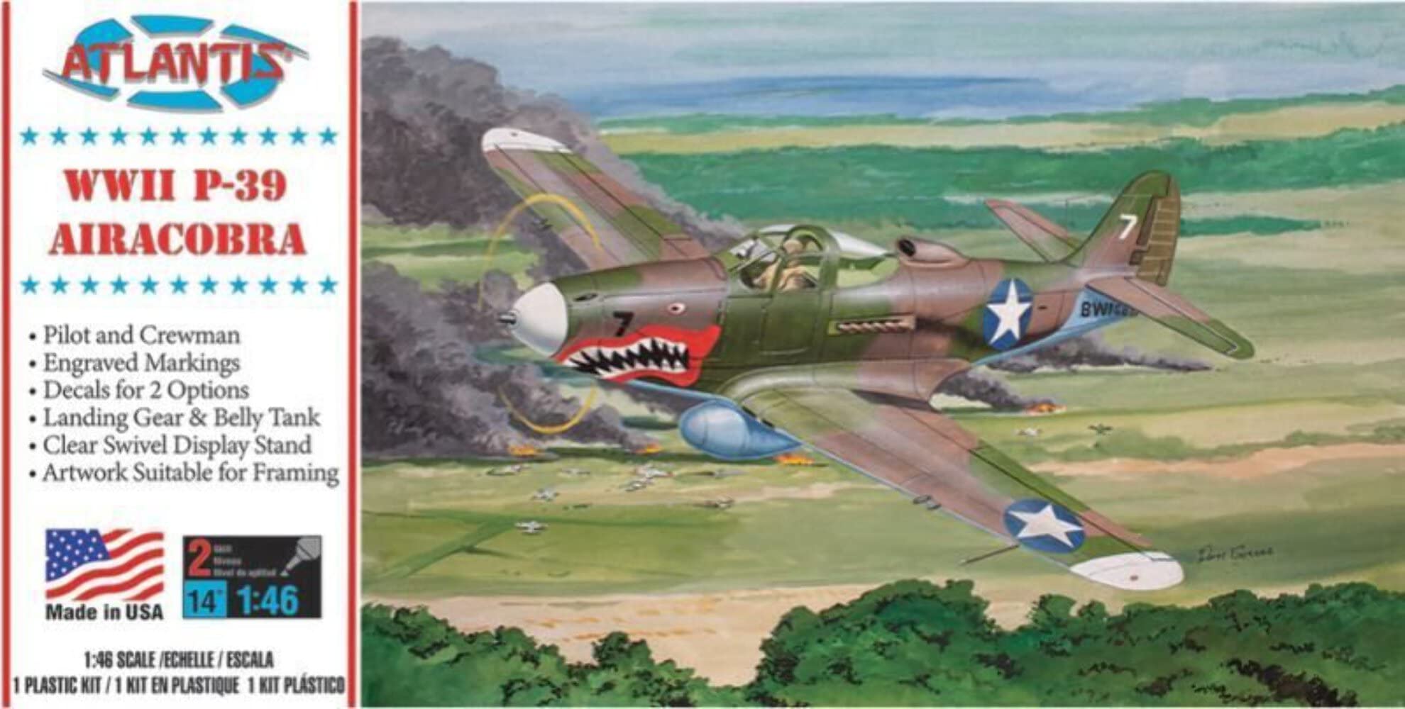 Amazon.com: ATLANTIS TOY & HOBBY Plastic Model KIT AIRACOBRA, Olive ...