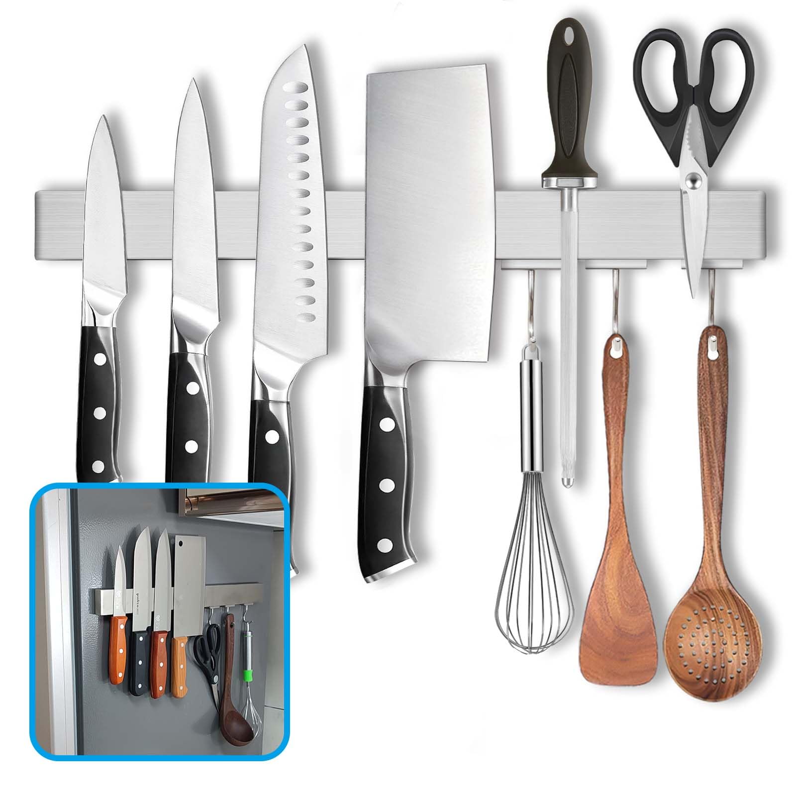 Amazon.com: HomeSimplex 16 Inch Magnetic Knife Holder for Refrigerator ...