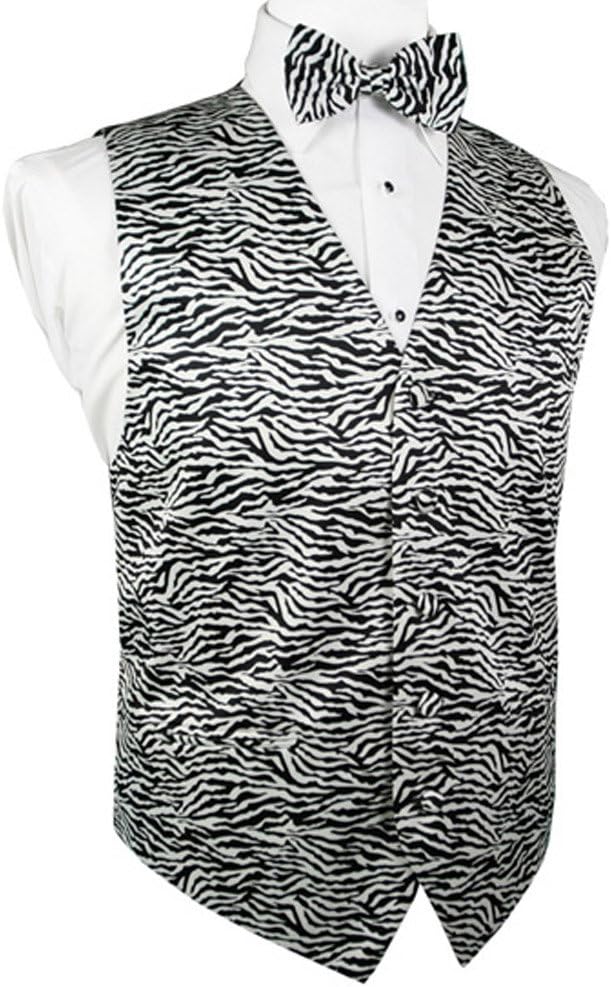 Zebra Animal Print Novelty Tuxedo Vest and Tie (Small) at Amazon Men’s ...