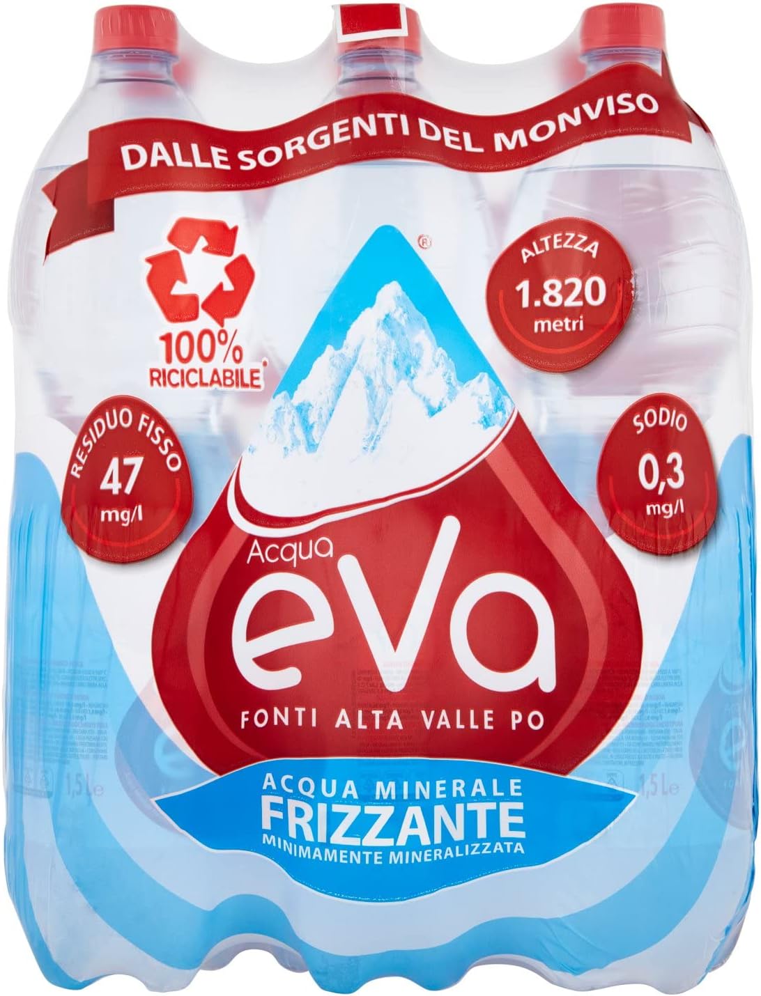 Acqua Eva Acqua Eva Frizzante Bt Cl.150, 150cl : Amazon.it: Alimentari ...