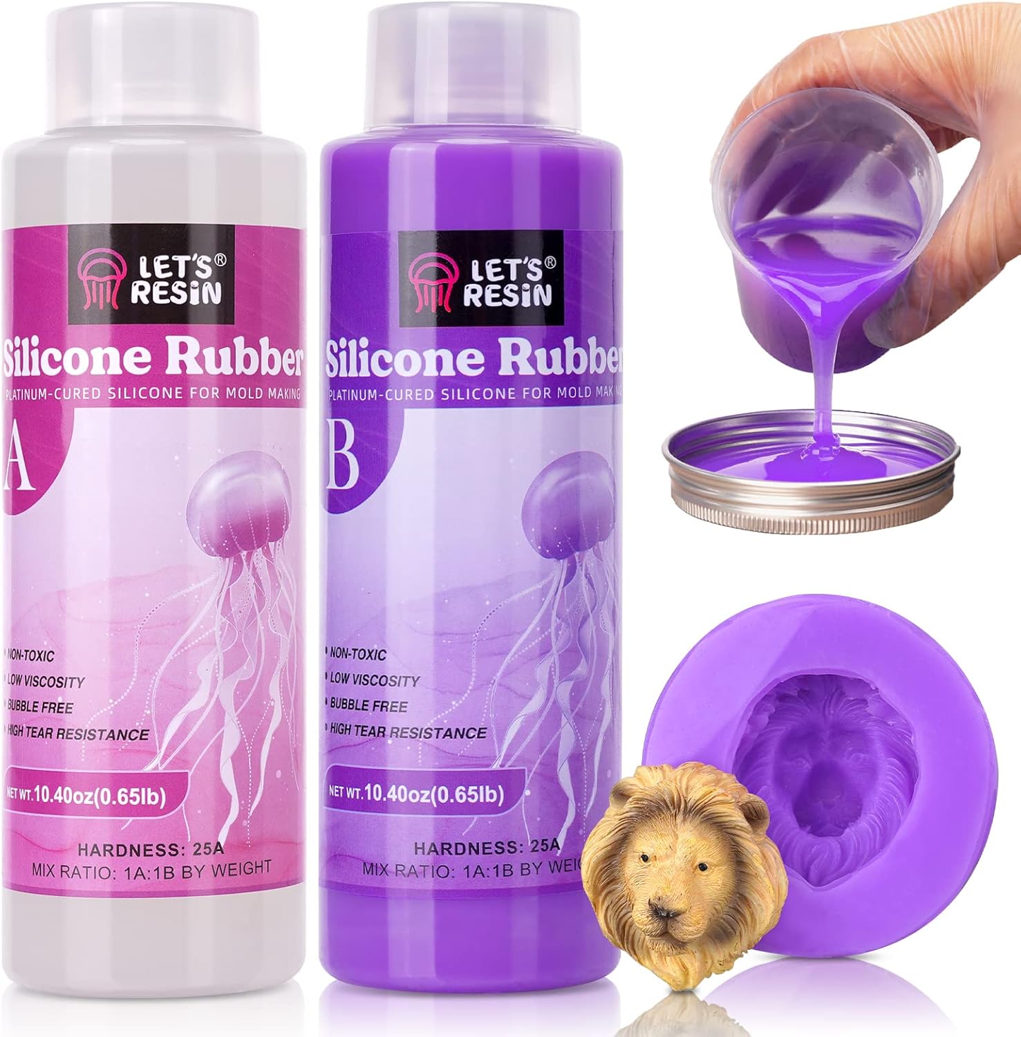 Amazon.com: LET'S RESIN Silicone Rubber Mold Making Kit 25A - Flexible ...