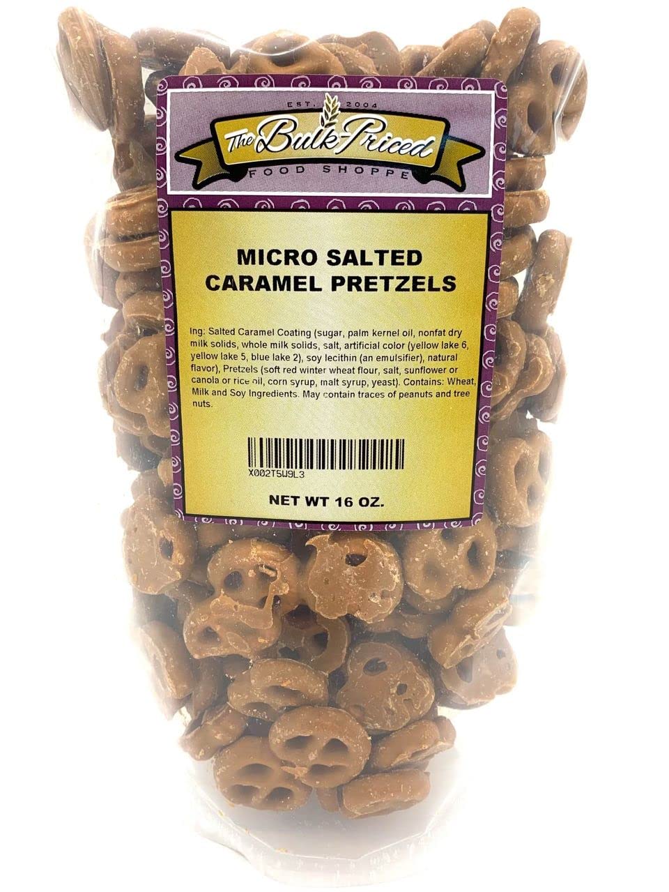 Buy Micro Salted Caramel Pretzels, Bulk Size 1 lb. Resealable Zip Lock ...