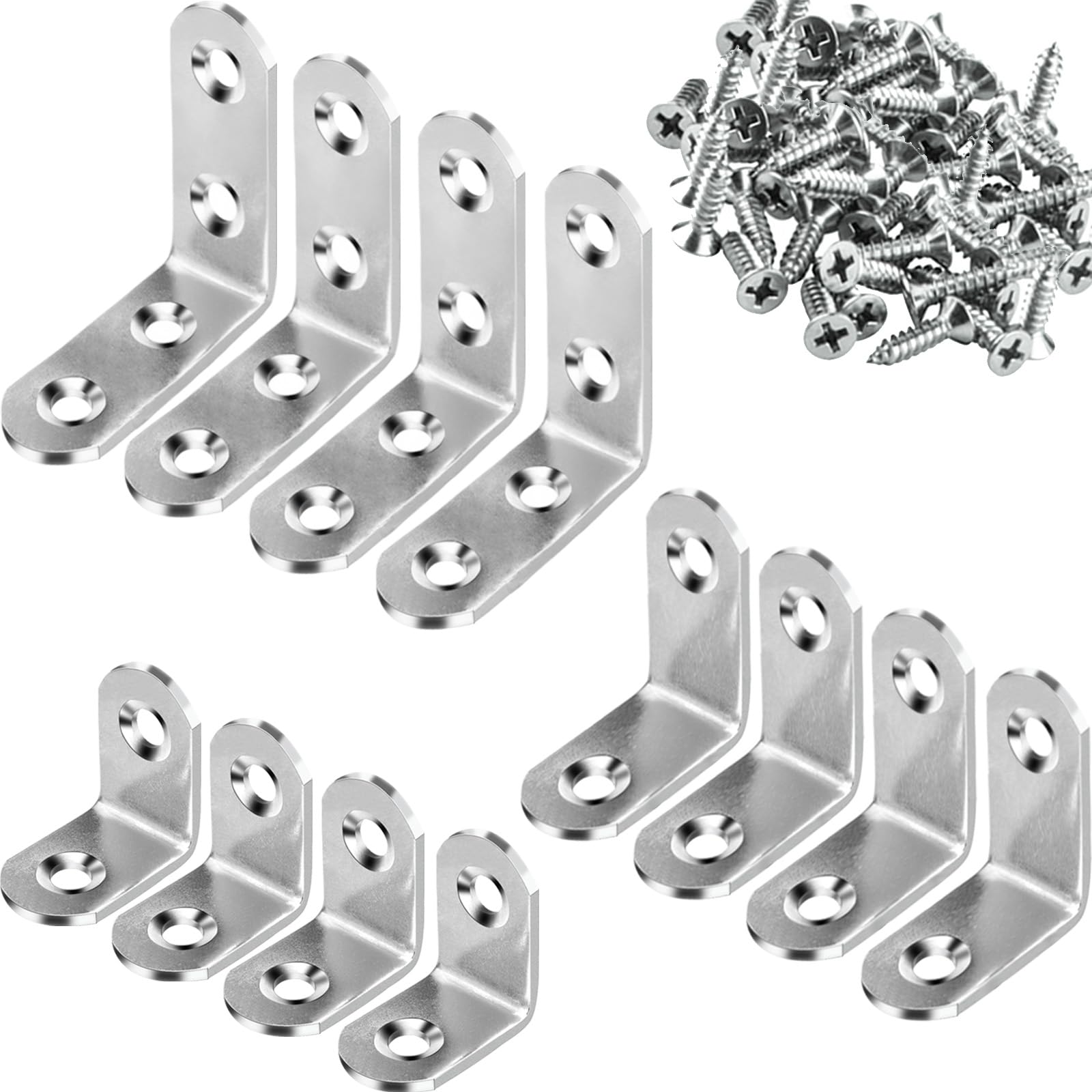 Snapklik.com : YEWLACA 3 Sizes Stainless Steel Corner Braces L Bracket ...
