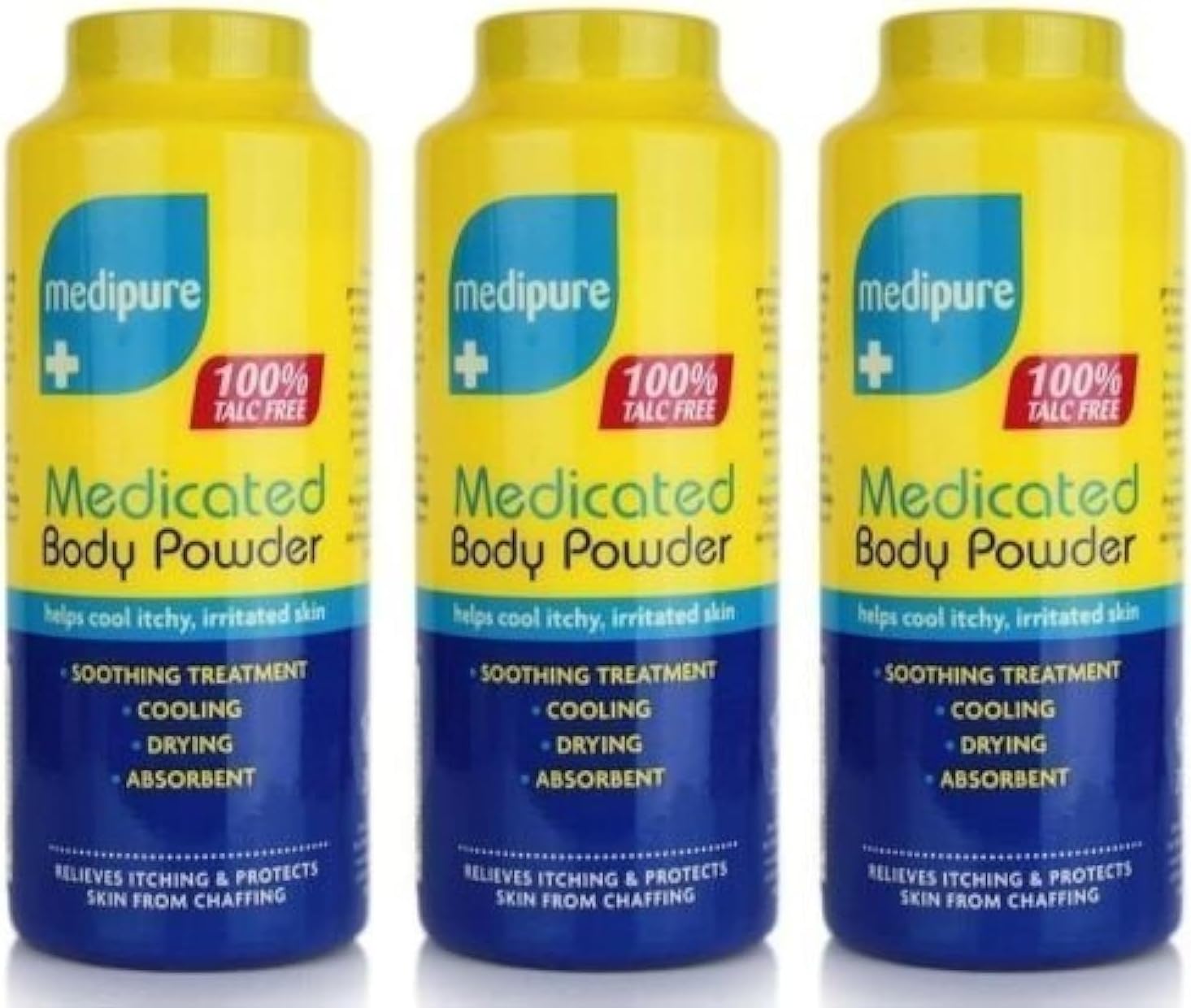 3 x 200g Medipure Medicated Body Powder 100% Talc Free Soothing ...