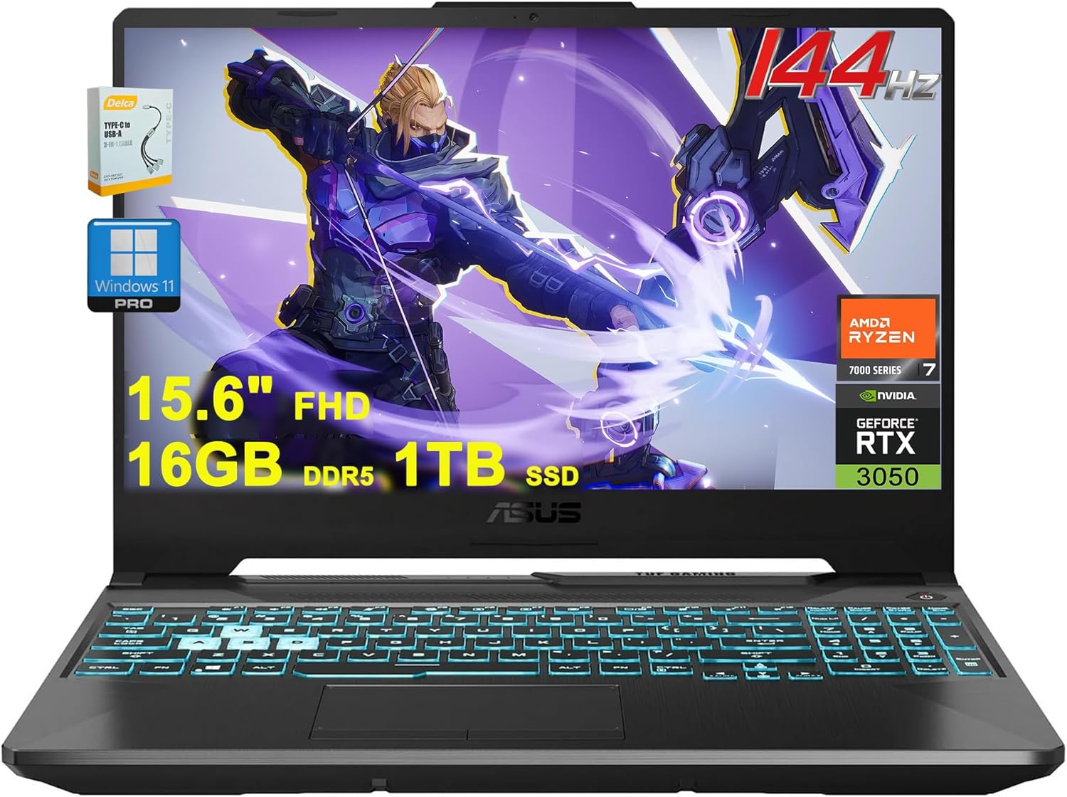 Amazon.com: ASUS TUF Gaming A15 Laptop | 15.6" FHD Anti-Glare 144Hz ...