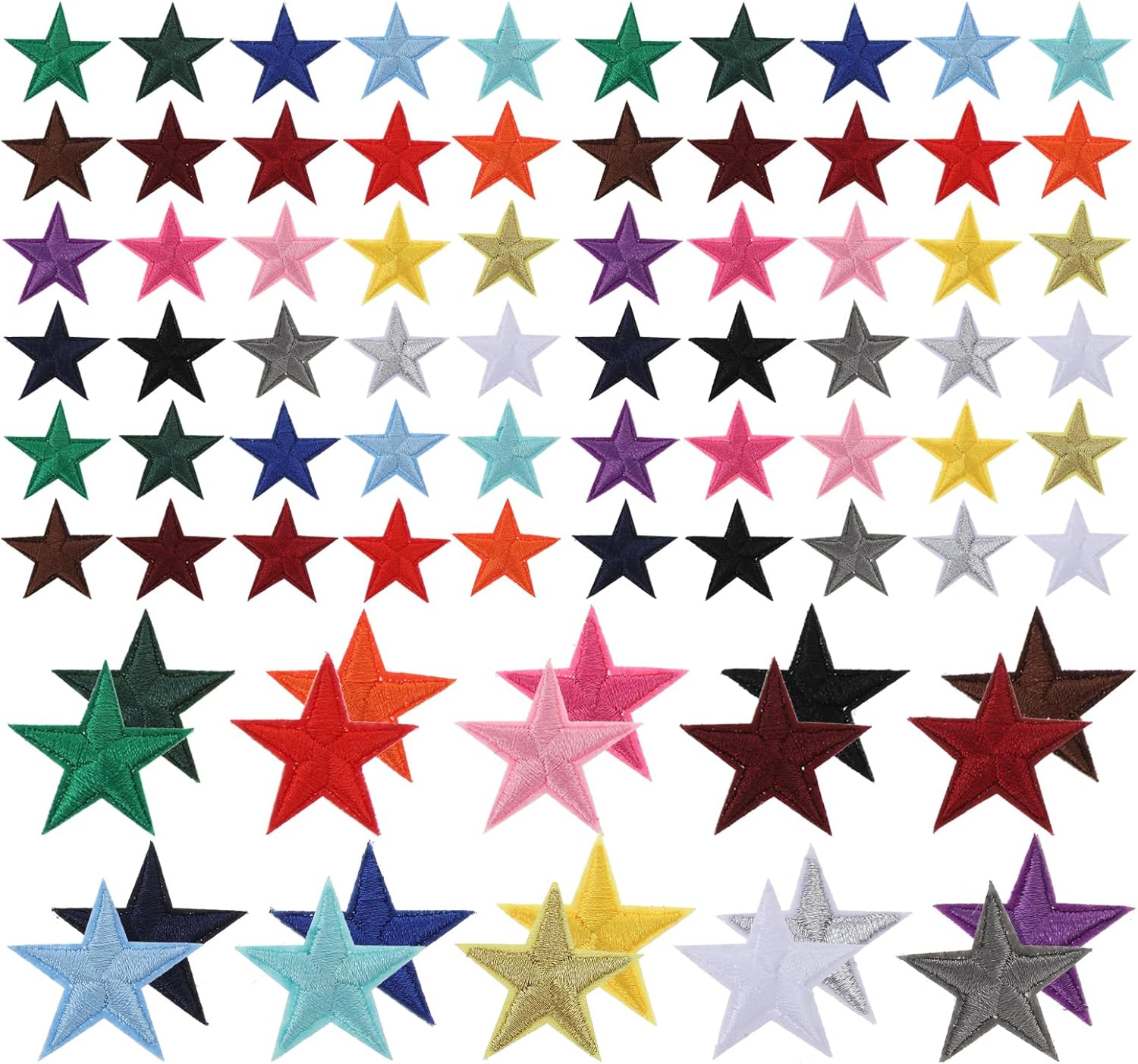 Amazon.com: 80Pcs Small Star Iron on Patches - Mini 5 Star Embroidered ...