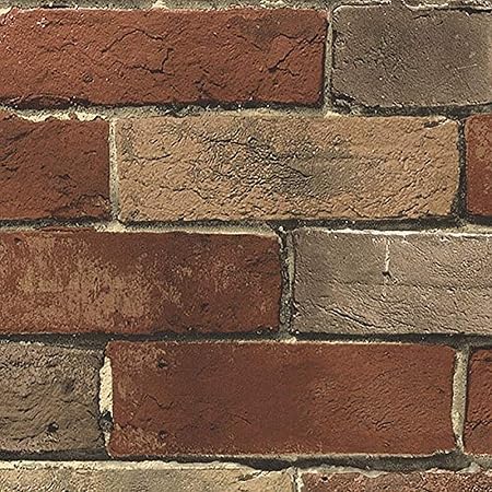 Wallpaper Faux Smooth Rust Tuscan Brick Wall, Looks Real Up! - Wood ...