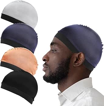 Ouligay 4 Pcs Wave Cap for Men,Durags for Men Silky,Stocking Wave Caps ...