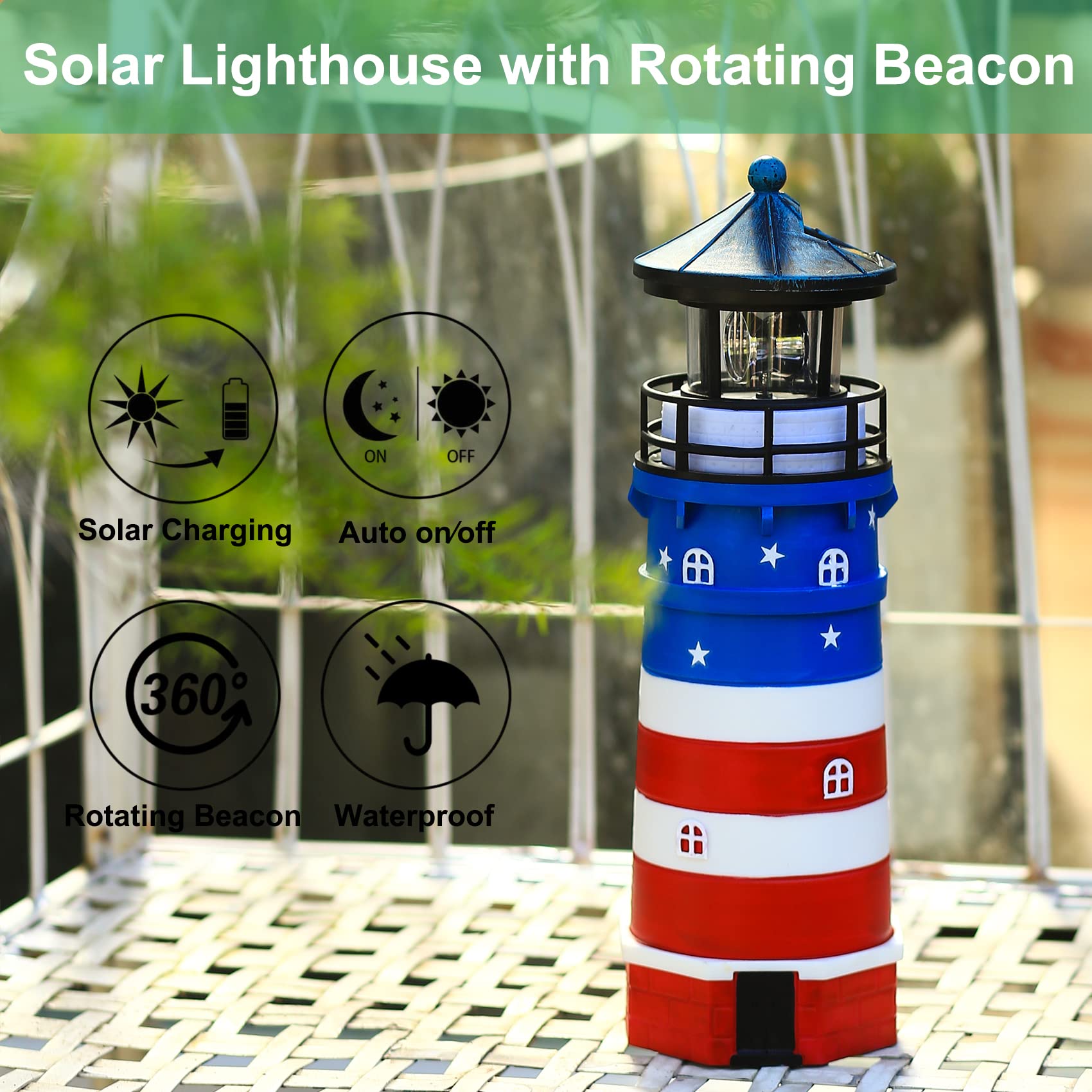Snapklik.com : WDLFCGC Solar Powered Lighthouse Decor,Solar Lighthouse