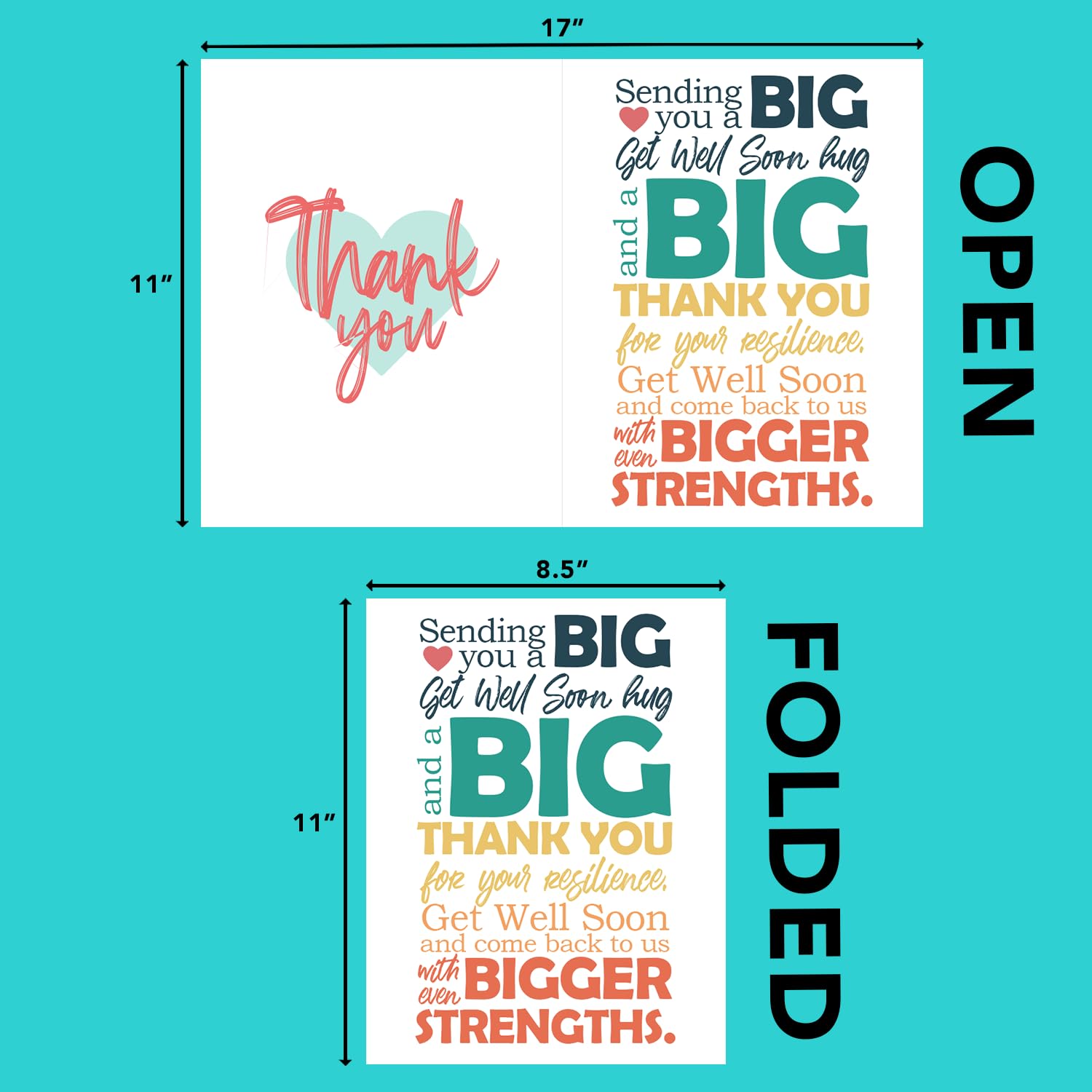 Snapklik.com : Big Get Well Soon Greeting Card 8.5" X 11" Large Jumbo ...