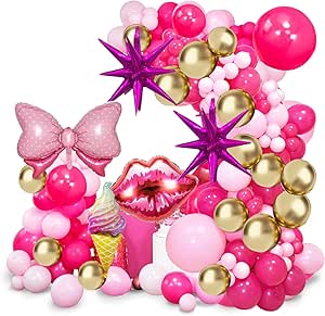 Amazon.com: Princess Girl Birthday Baby Shower Princess Themed decorations Pink Balloon Garland ...