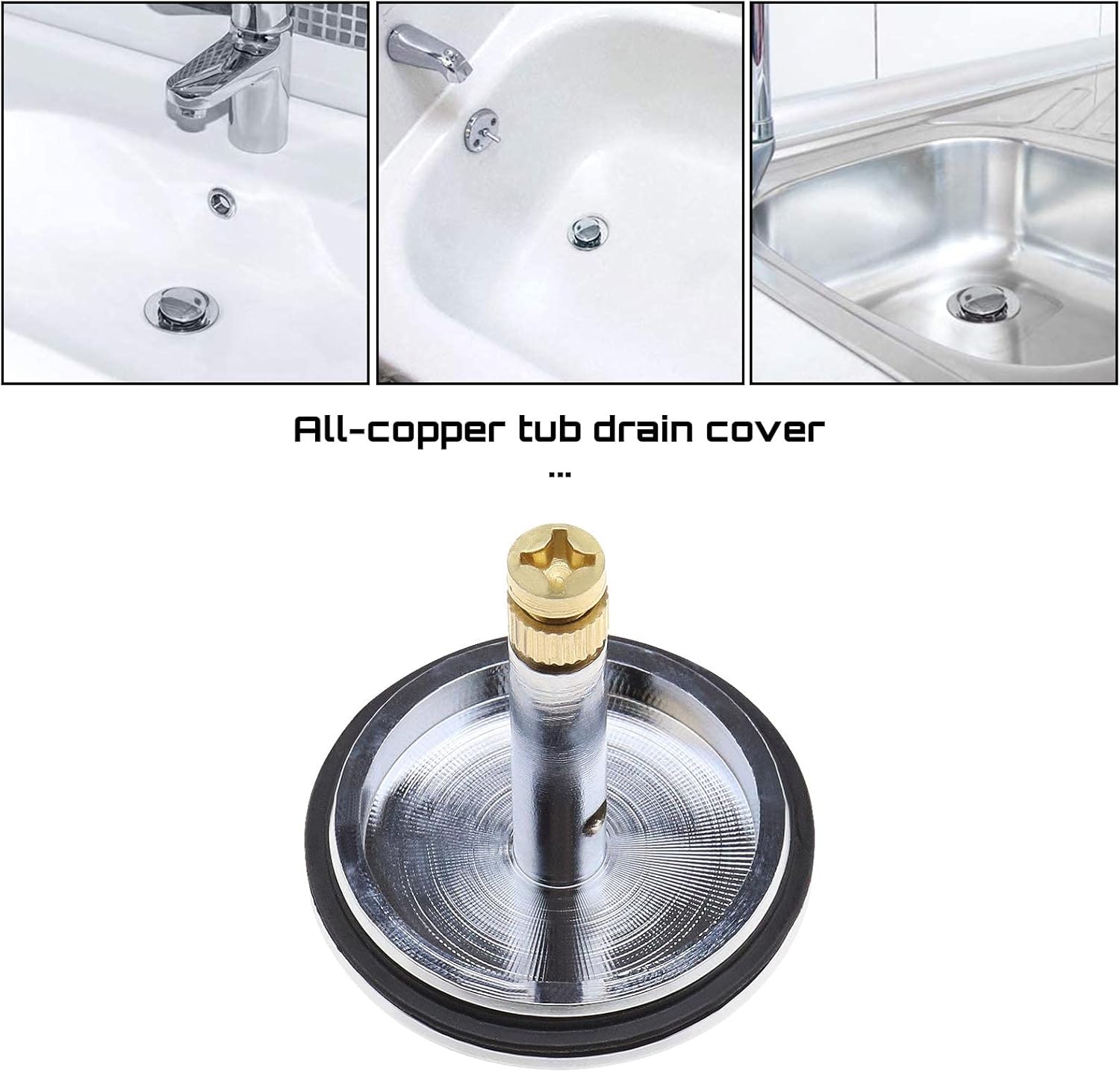 Bathtub Chock Plug 43mm Adjustable Replacement Pop Up Basin Sink ...