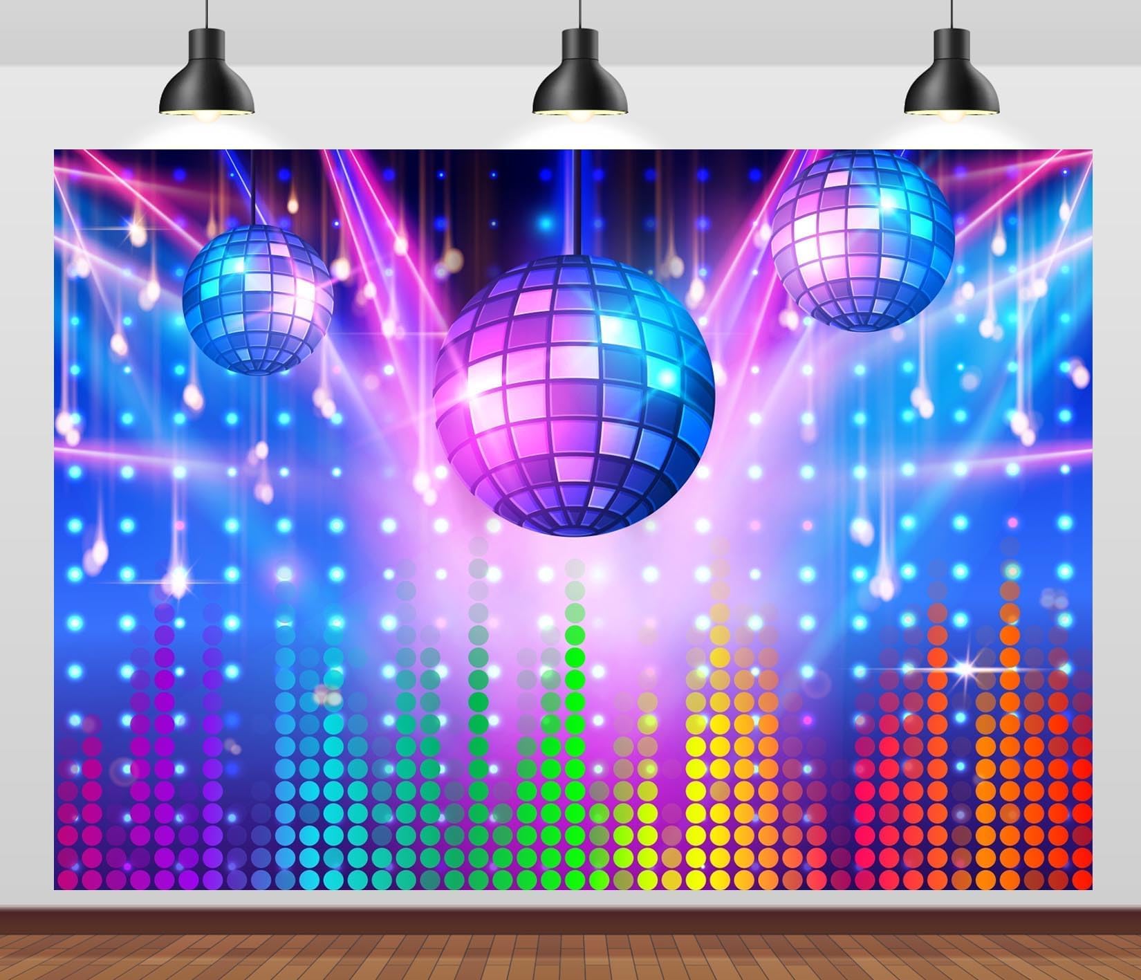 Amazon.com : LTLYH 7x5ft Fabric Disco Rainbow Stage 70s 80s 90s ...