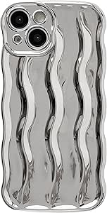 Amazon.com: Caseative for iPhone 15 Case,Water Ripple Pattern Curly Wave Frame Soft Phone Case ...