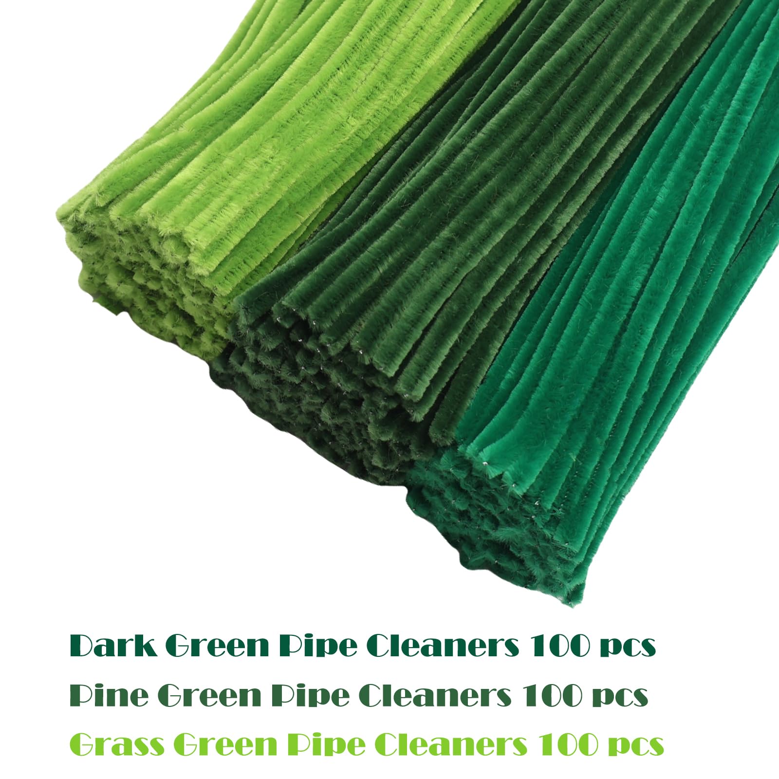 Green Pipe Cleaners 100 Pcs Pipe Cleaner Chenille Stems Assorted Colour ...