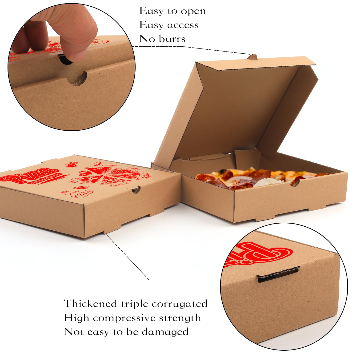 Snapklik.com : Pizza Boxes,15 Pack Pizza Boxes Cardboard Pizza Boxes Disposable Pizza Boxes ...