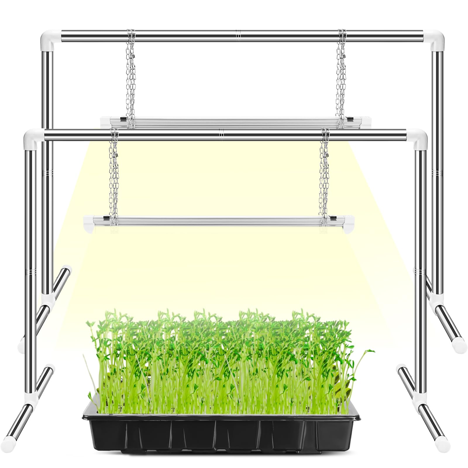 2 Set Seedling Grow Light with Stand Seeding Starter Set with 1.7ft LED ...