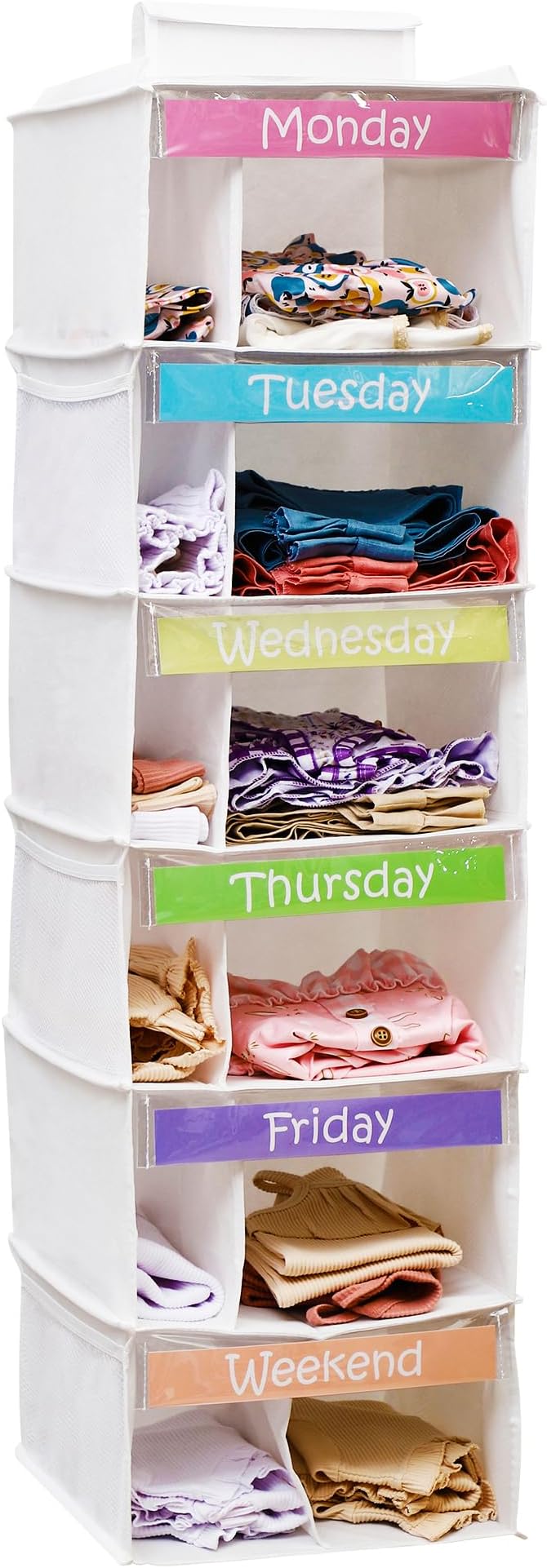 Amazon.com: Fixwal 6-Shelf Weekly Hanging Closet Organizer for Kids ...