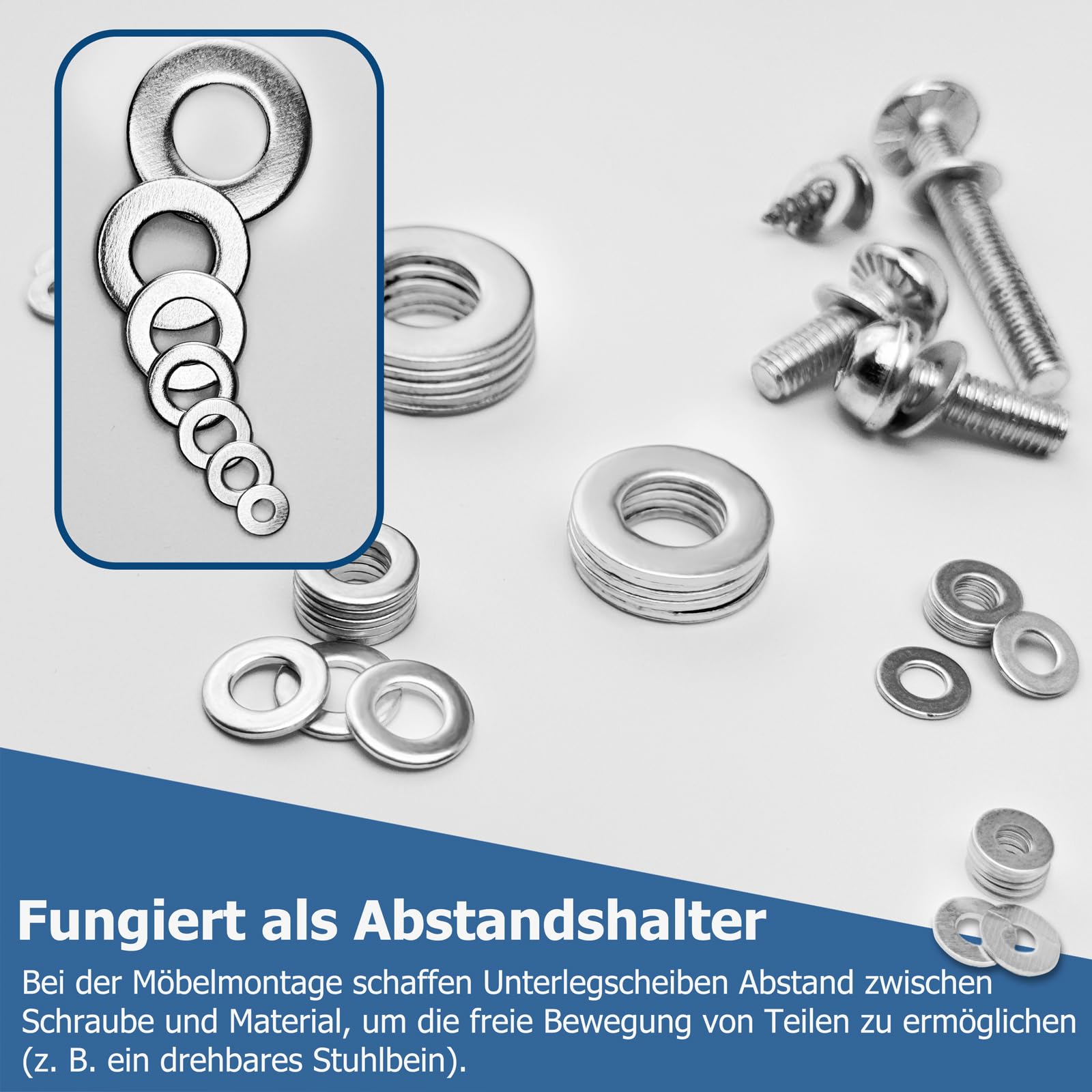 Snapklik.com : Stainless Steel Flat Washers For Screws, Flat Washers ...