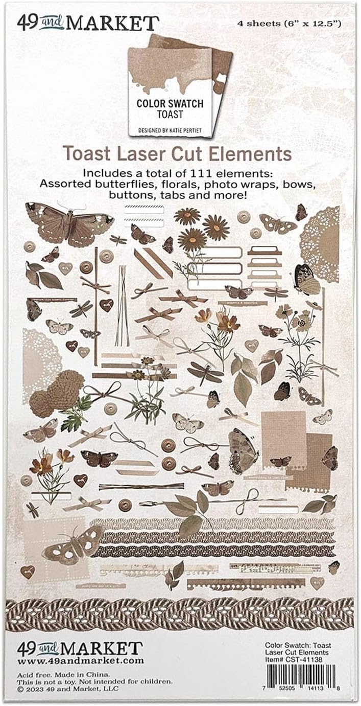 Amazon.com: Color Swatch: Toast Laser Cut Outs - Elements : Office Products