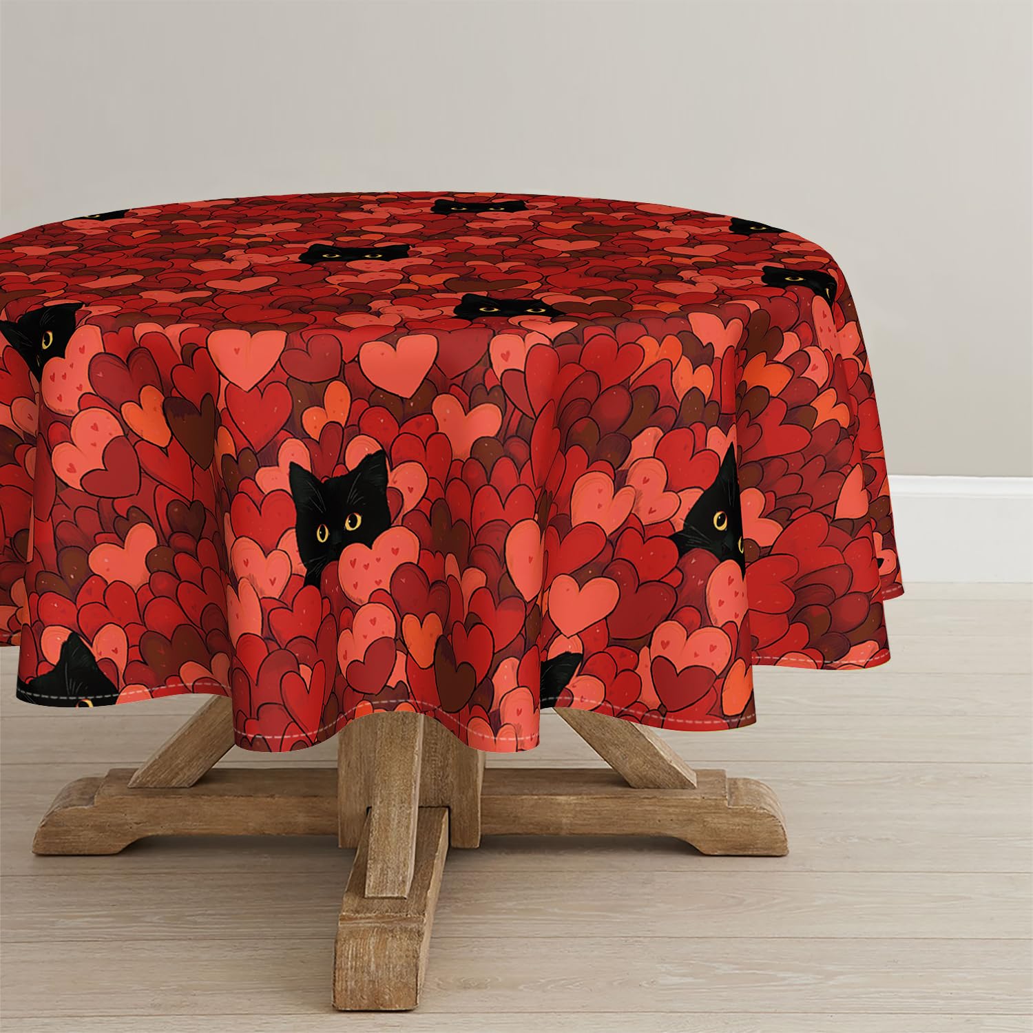 Amazon.com: Horaldaily Valentine Tablecloth 70×70 Inch Round, Love ...