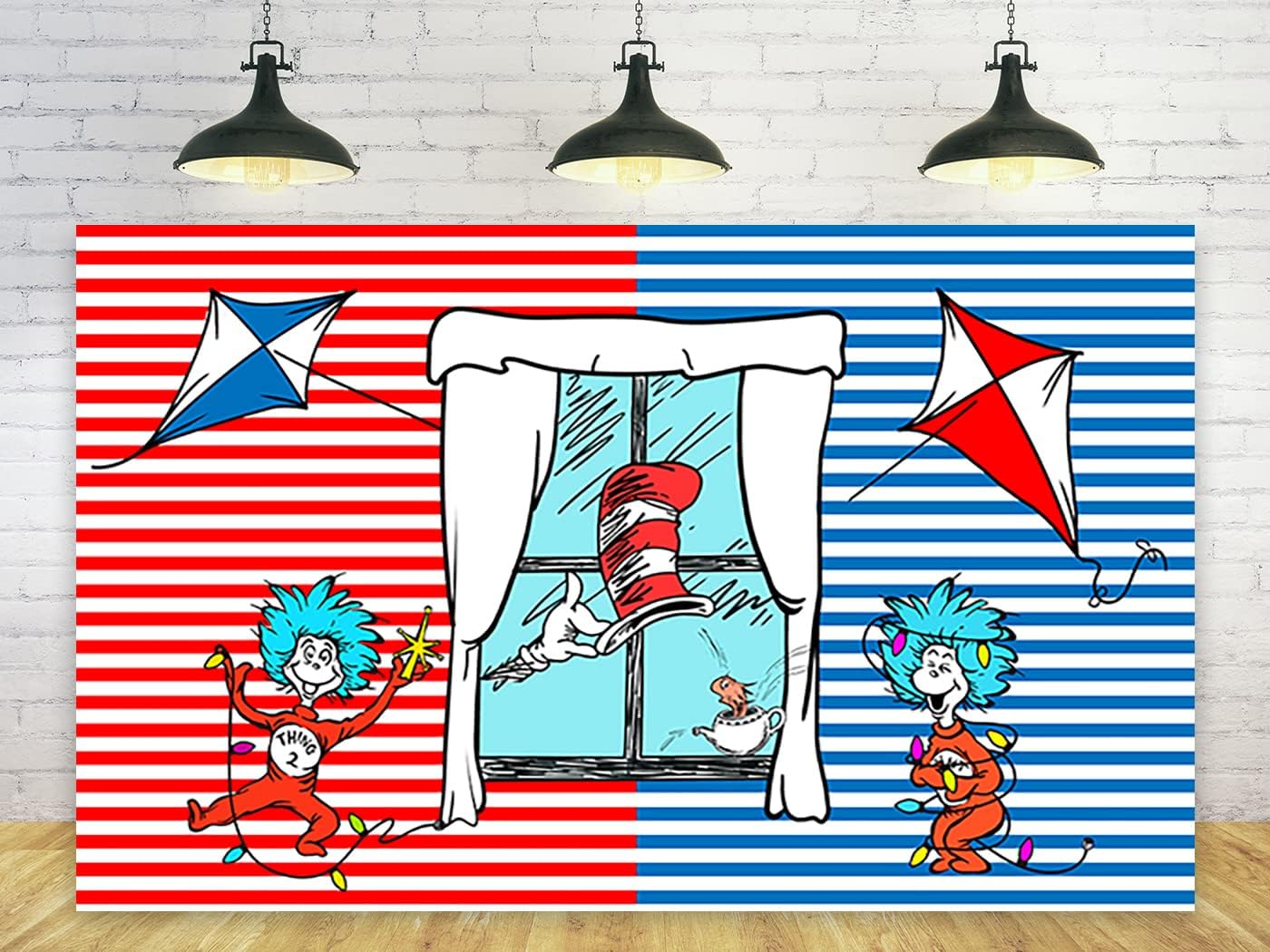 Amazon.com : Red and Blue Stripes Backdrop Party Supplies Birthday ...