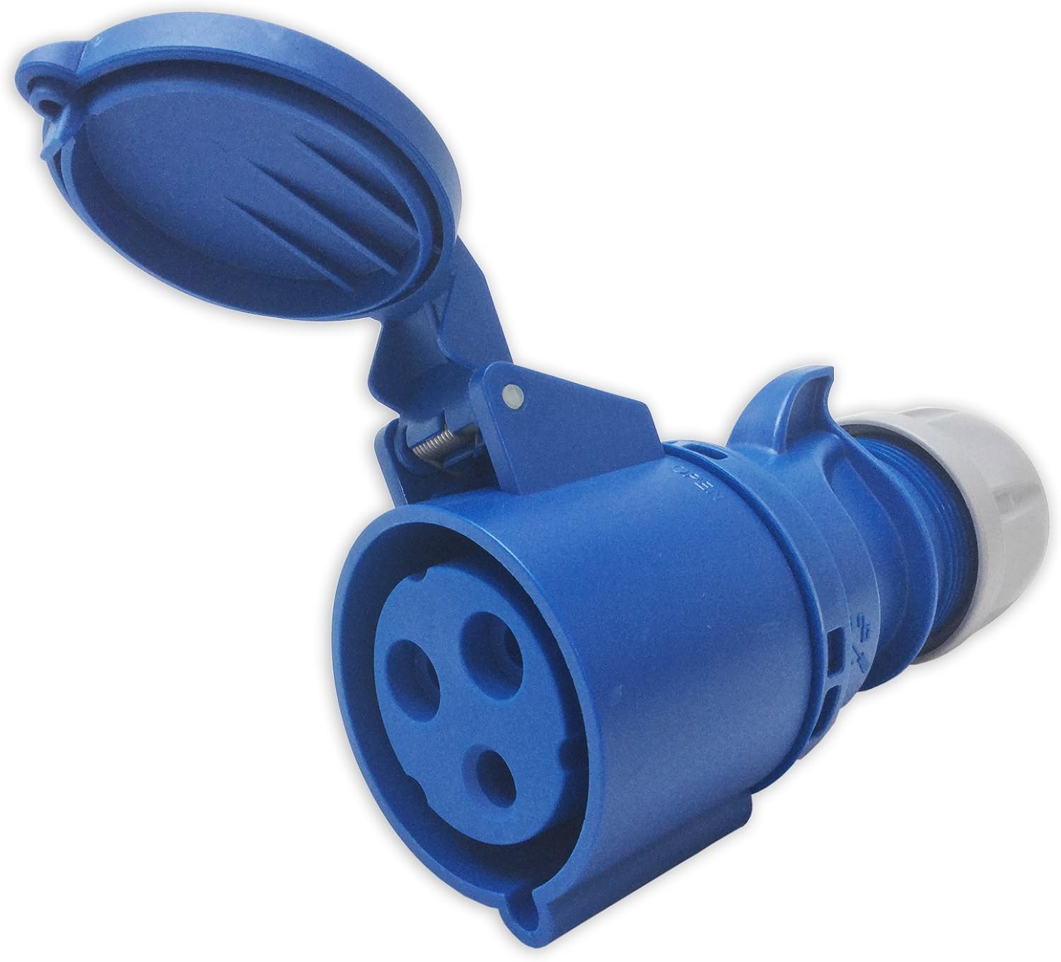 32amp 240v 2P+E Ceeform Cable Mount Blue Female Socket. 3 Pole PCE (223 ...