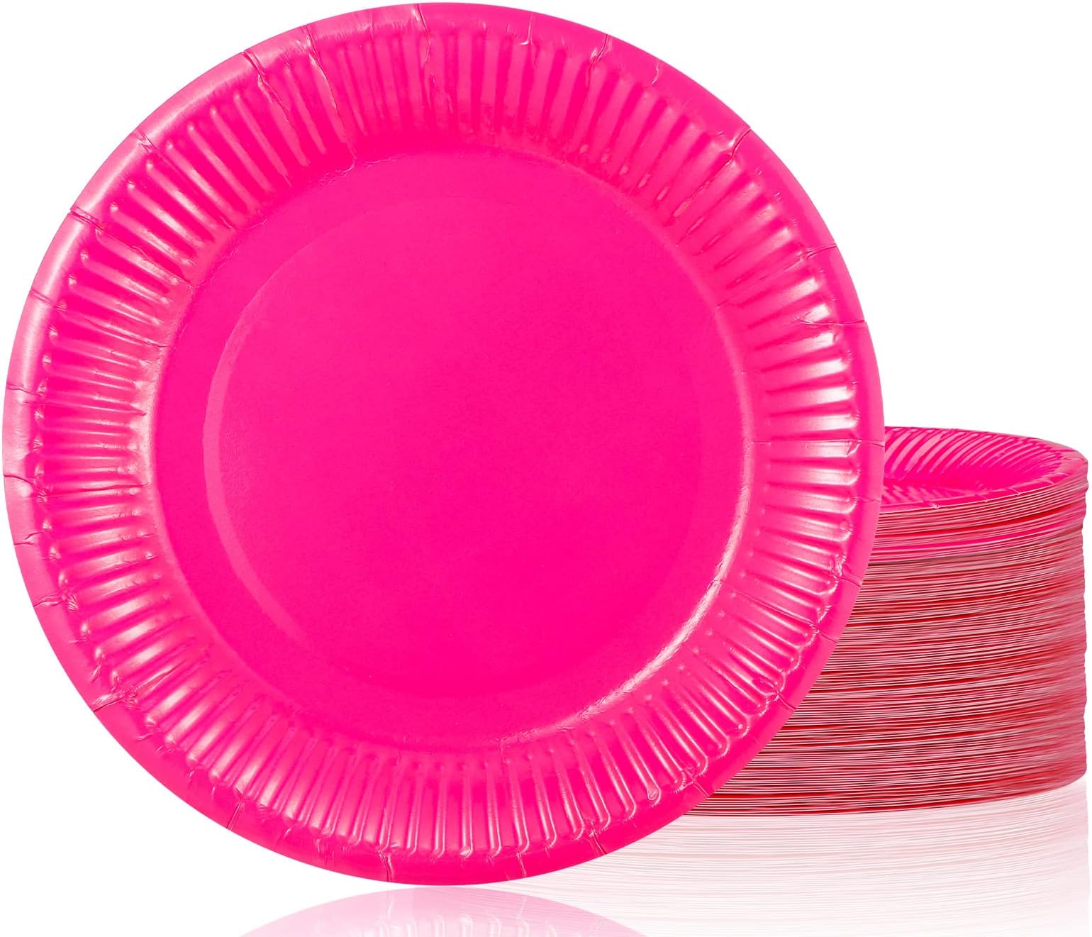 Amazon.com: BLUE PANDA 48 Pack Pink Beach Paper Plates for Cake ...
