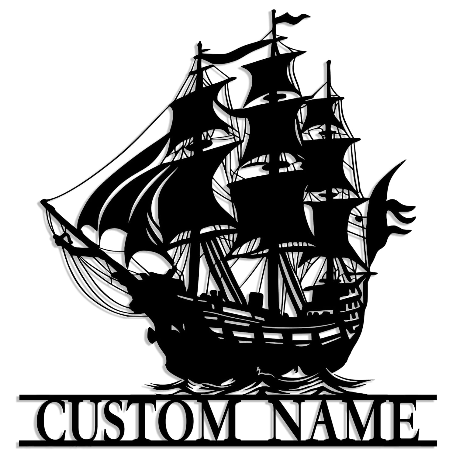 Amazon.com: Custom Pirate Ship Metal Wall Art , Personalized Pirate ...