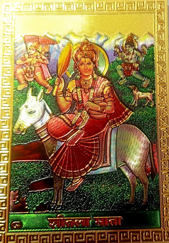 VCARTNOW Gold Foil Embossed God Sheetla Mata Religious Photo ...