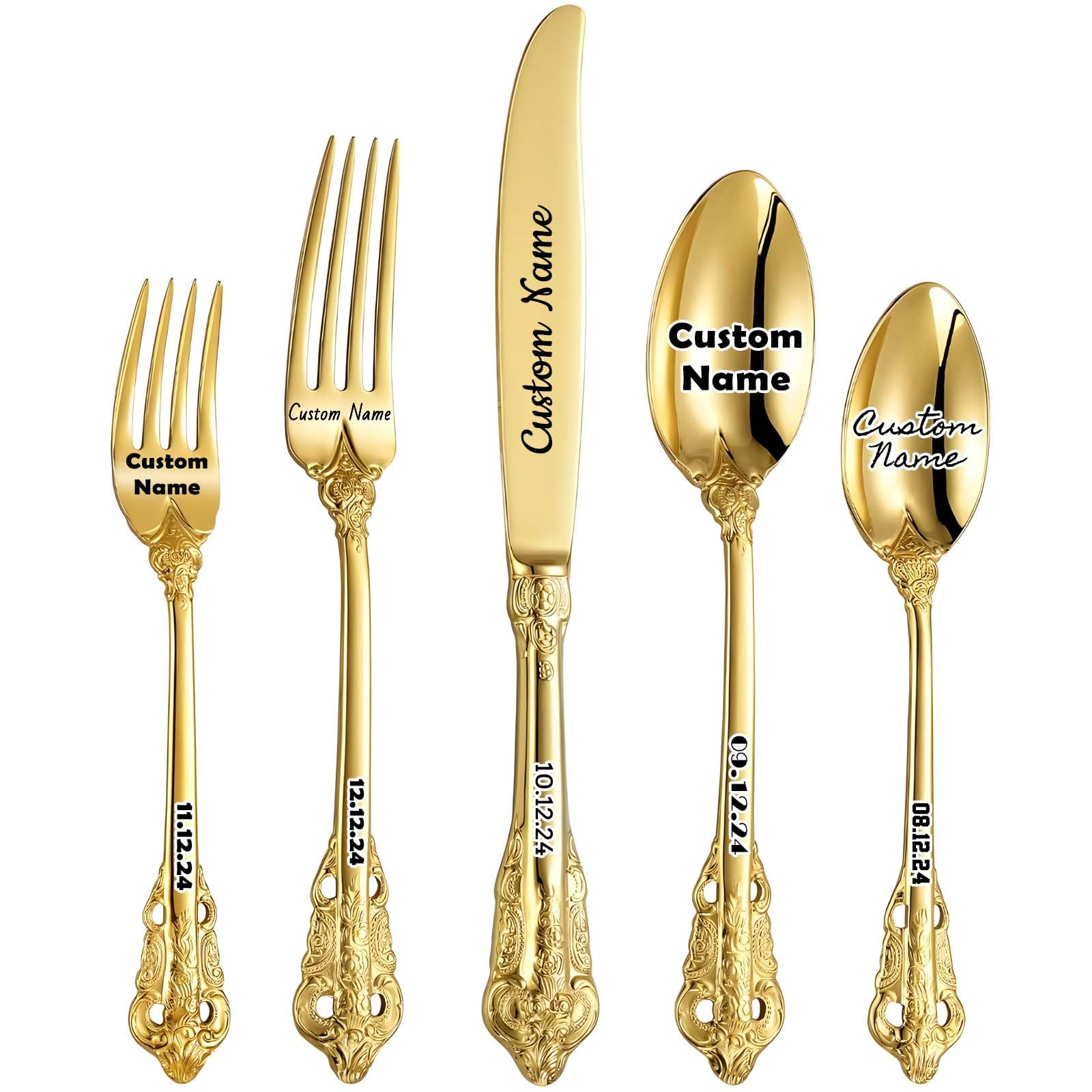 Personalized Silverware Custom Engraved Cutlery,Customized Tableware