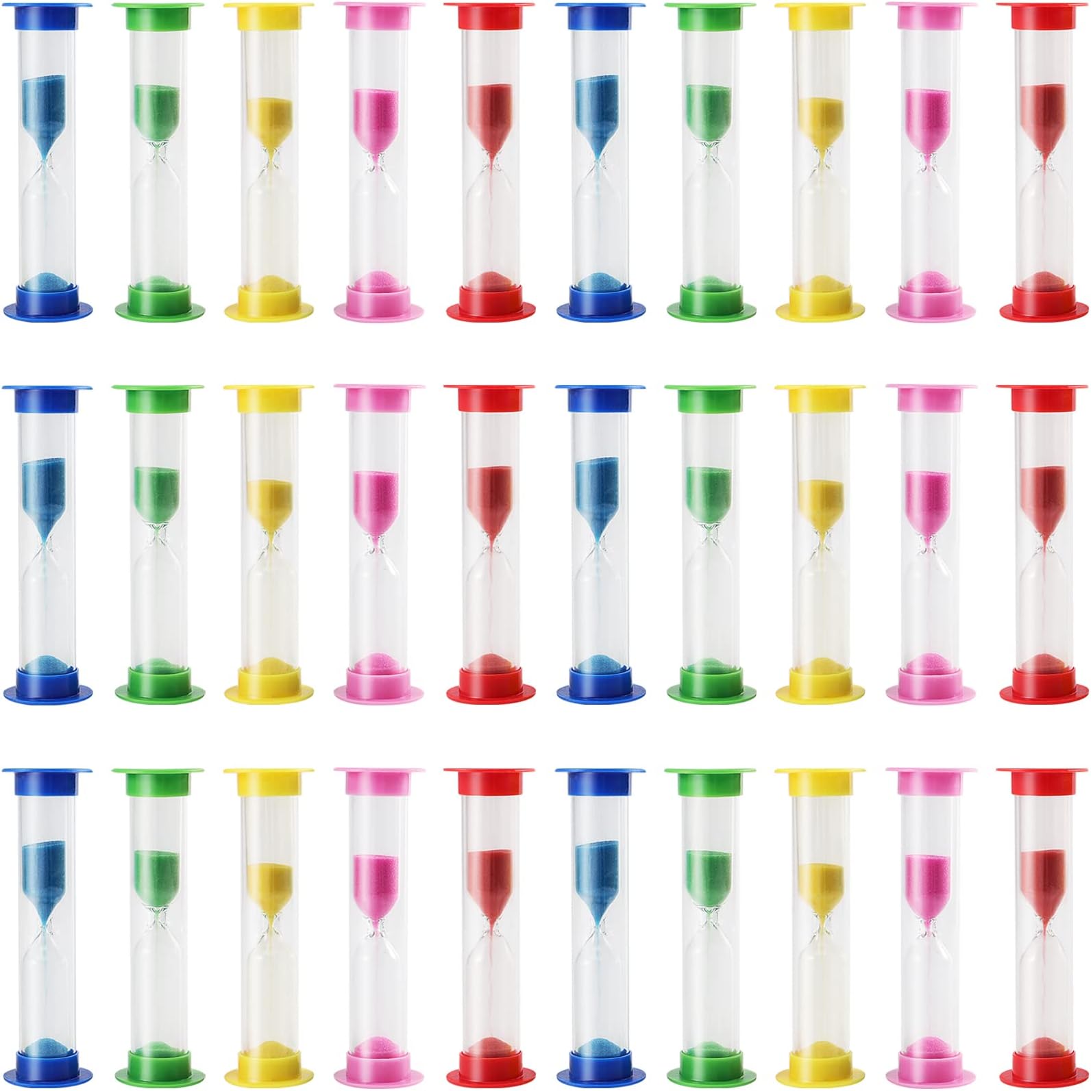 Amazon.com: HEIHAK 30 PCS 1 Minute Sand Timer, Plastic Colorful ...