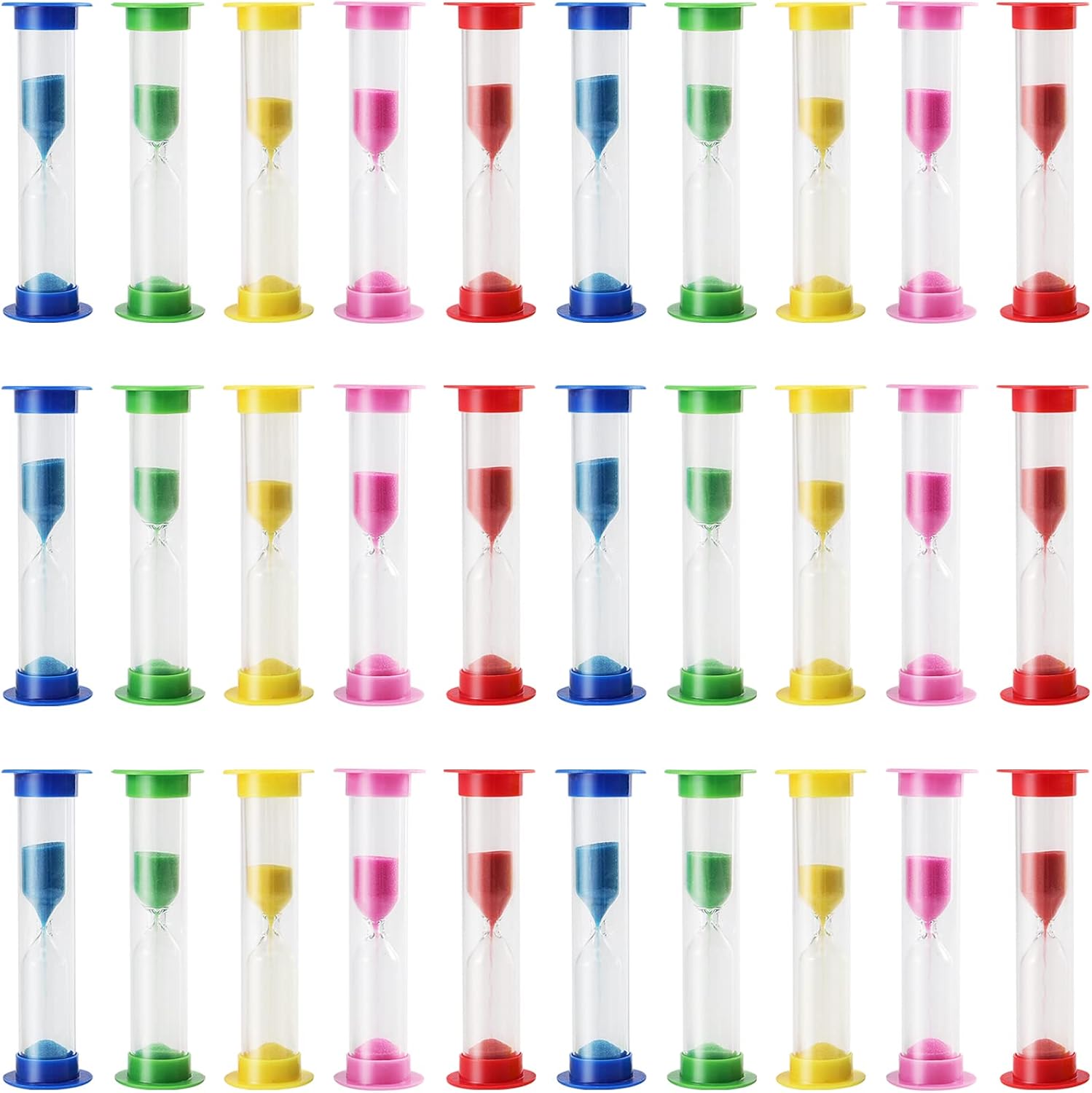 Amazon.com: HEIHAK 30 PCS 1 Minute Sand Timer, Plastic Colorful ...