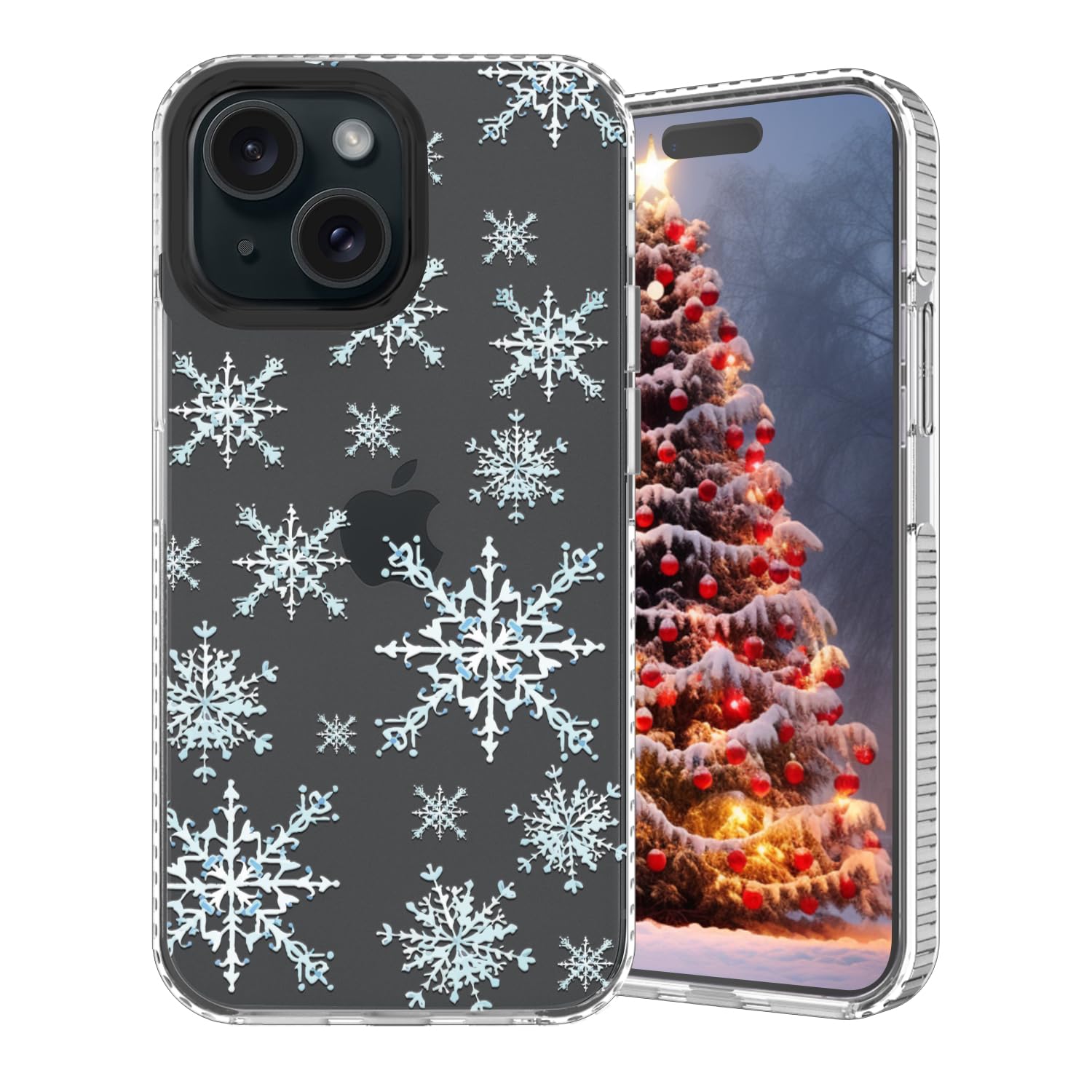 Amazon.com: GUESNUY Compatible for iPhone 15 Case Winter Snowflakes ...