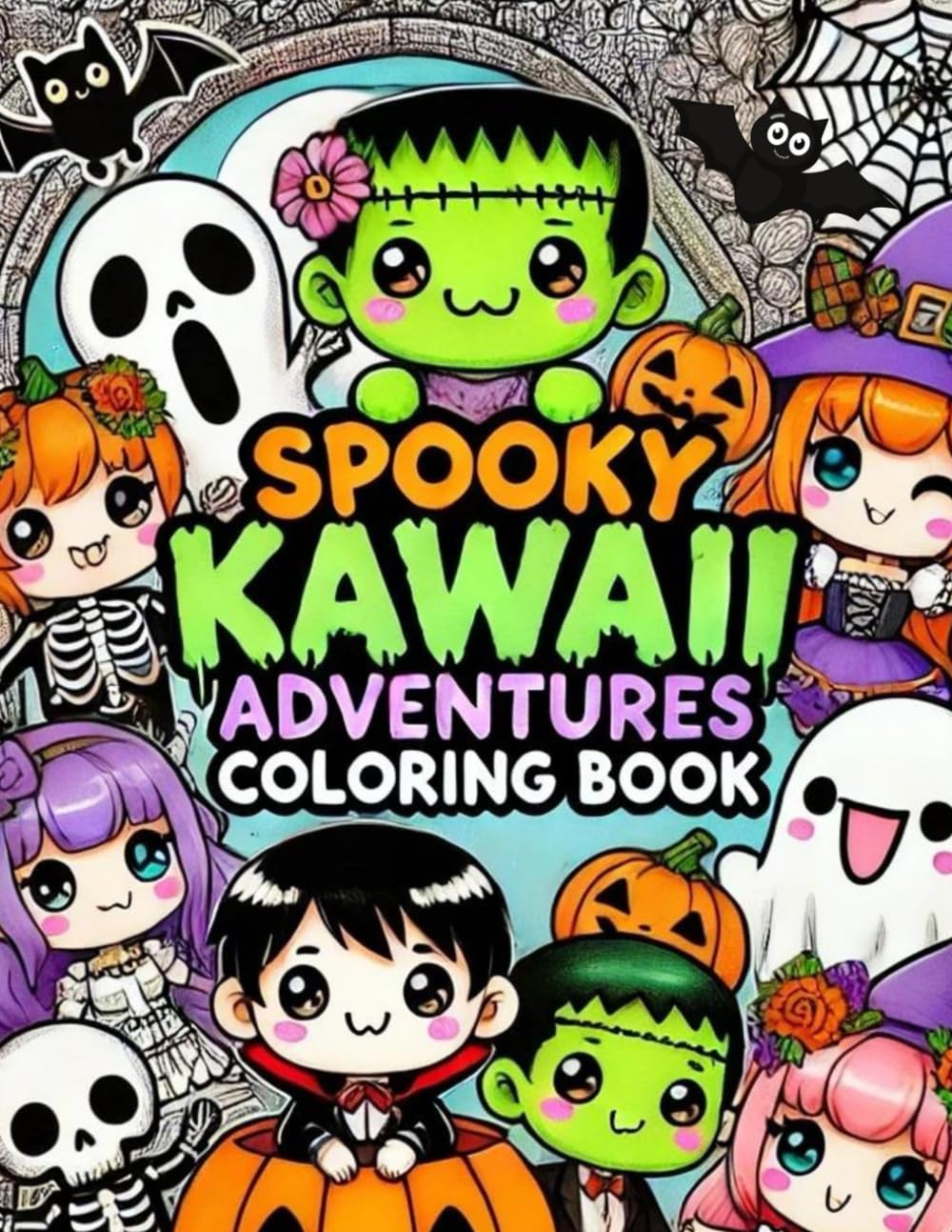 Halloween Coloring Book for Kids: Spooky Kawaii Adventures, All Ages ...