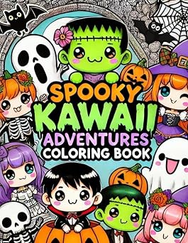 Halloween Coloring Book for Kids: Spooky Kawaii Adventures, All Ages ...
