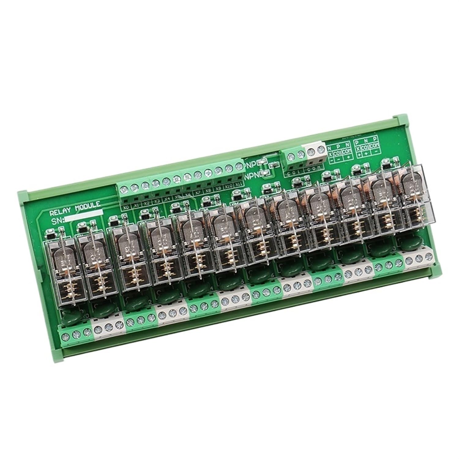 NG2R Din Rail 12 Group Relay Module Replaceable Relay Board 12VDC 24VDC ...