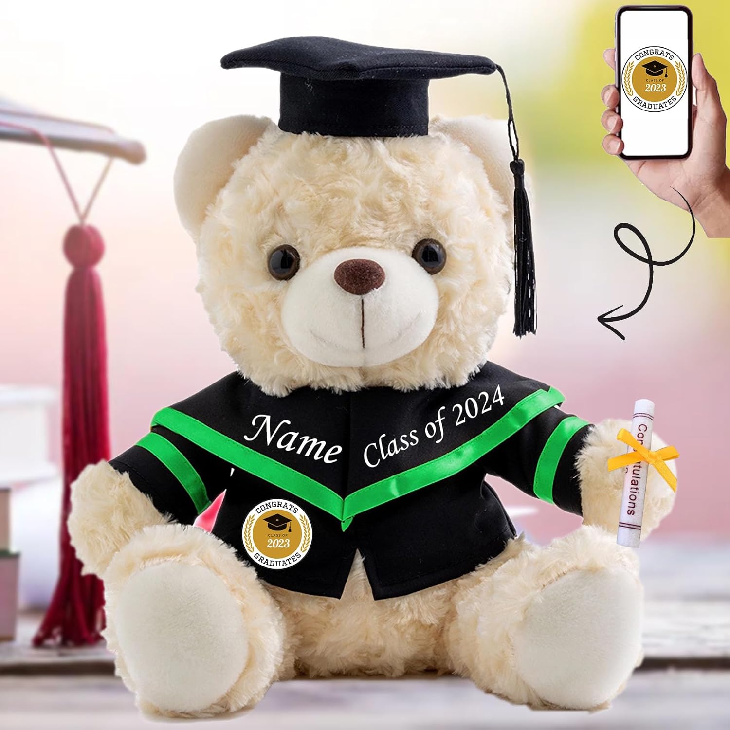 Amazon.com: Personalized Graduation Teddy Bear, Graduation Gifts for ...