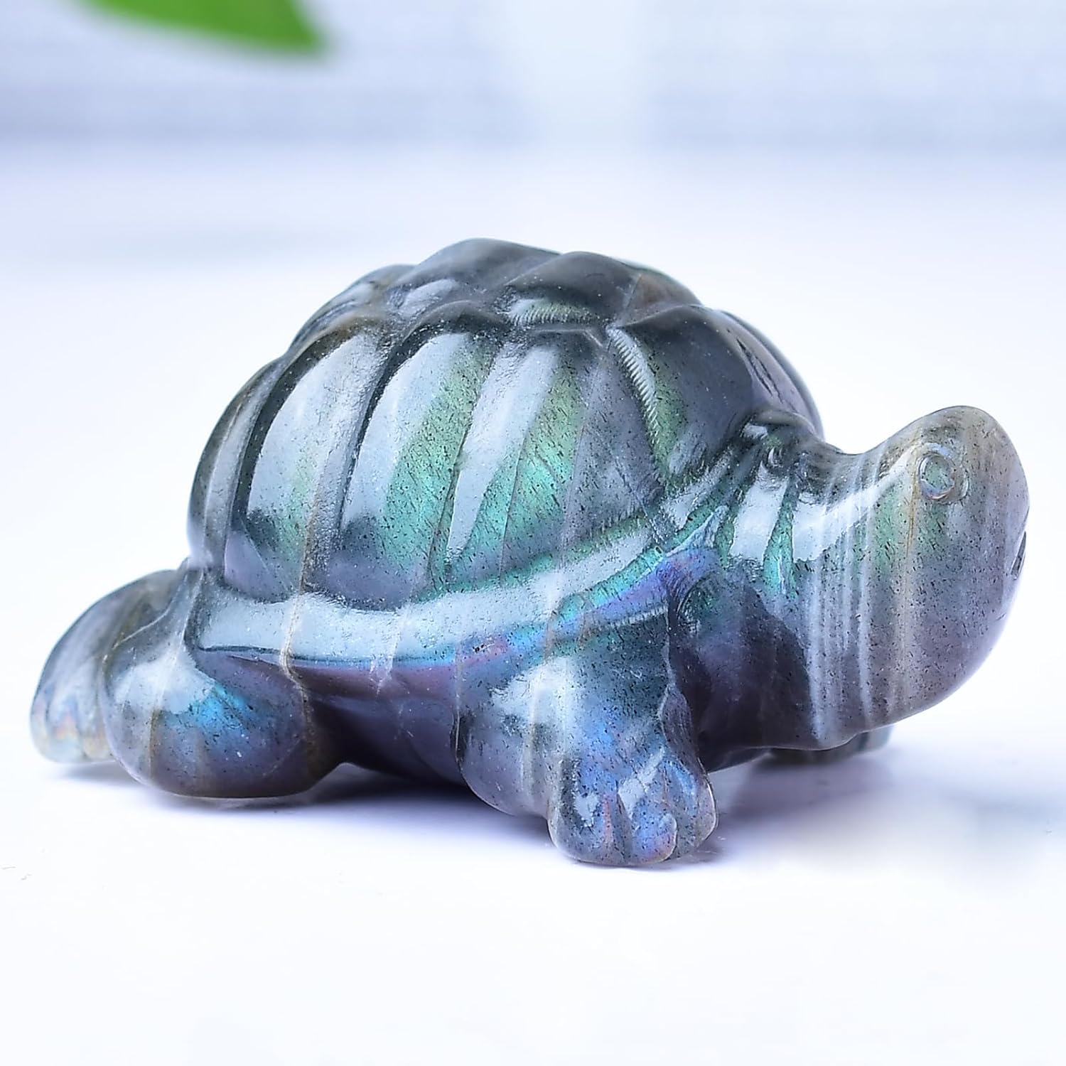 Amazon.com: 1.8 Inch Labradorite Turtle Crystal Figurines, Hand-Carved ...
