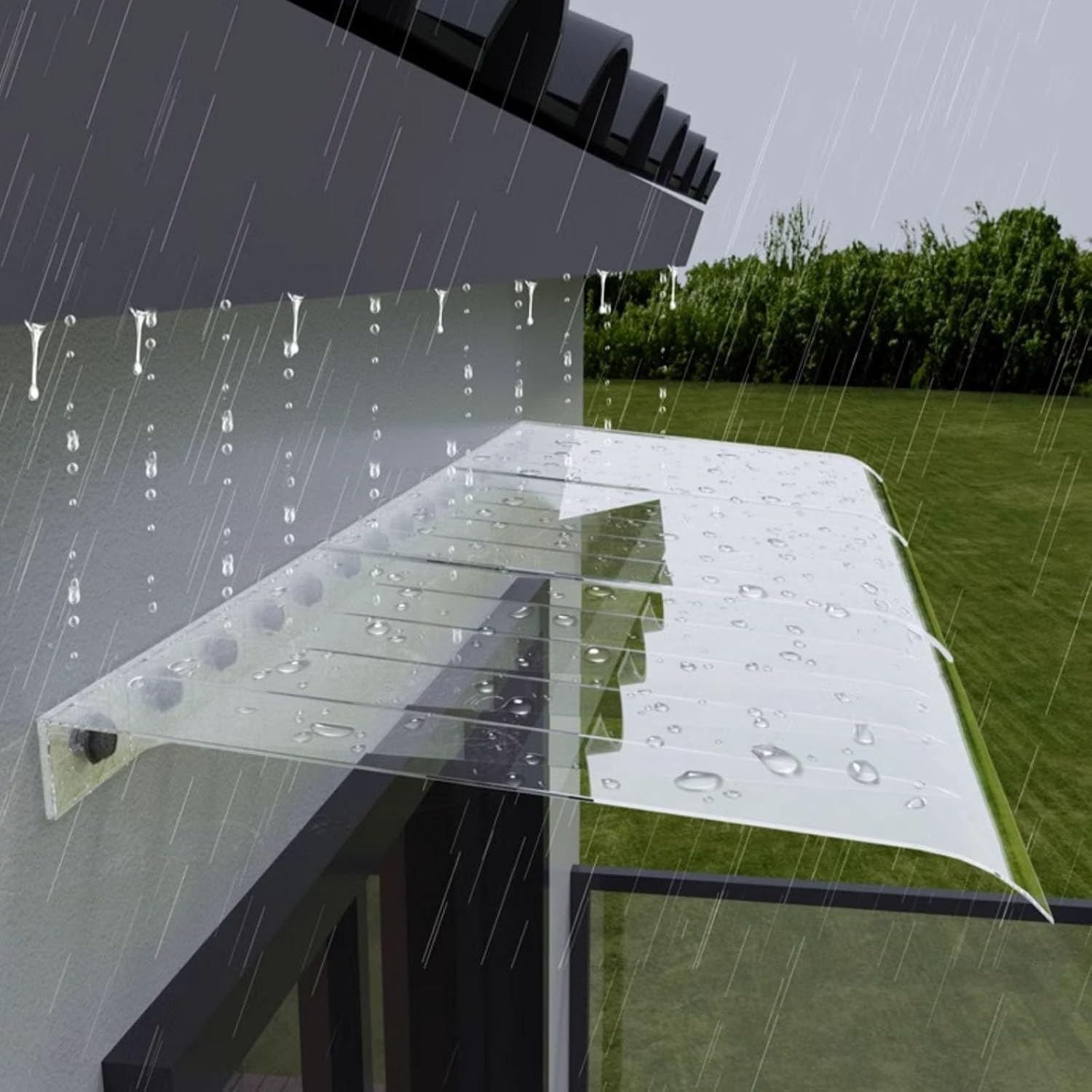 Front Door Canopy,Modern Design Curved Polycarbonate Awning,Patio Porch ...