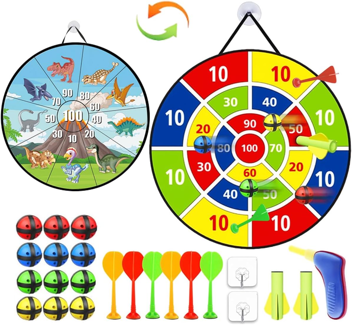 LiRiQi Gioco Freccette Bambini Appendibile, 66cm Bersaglio Freccette ...