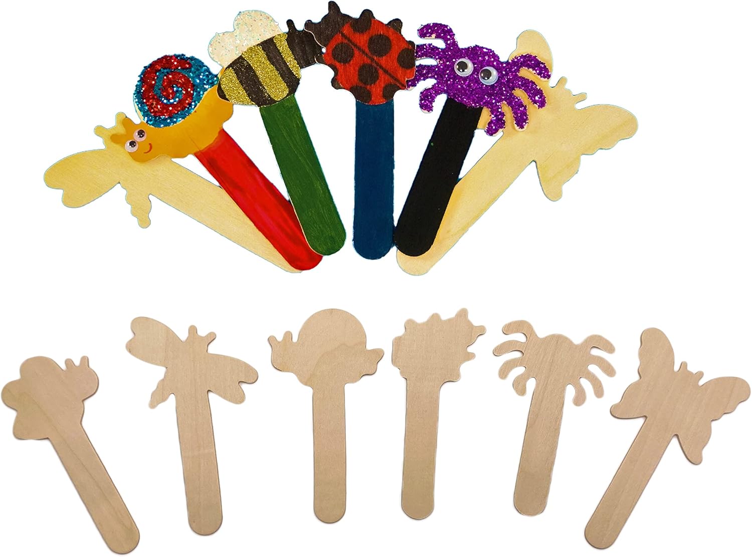 Anthony Peters AP/812/WB Wooden Crafting Sticks Pack of 6 Unique Bug ...