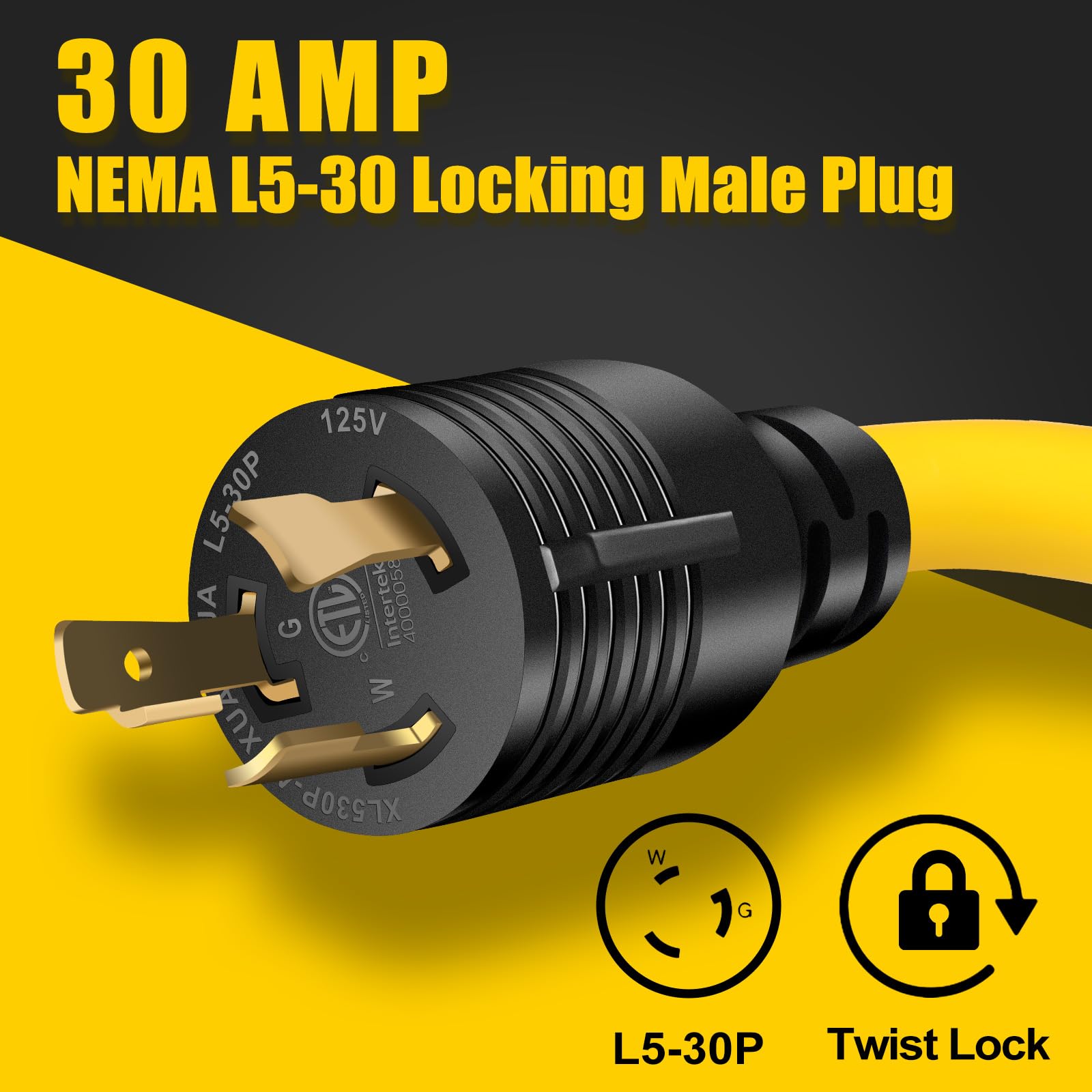 Snapklik.com : 30 AMP Generator Transfer Switch Adapter Cord, Heavy ...