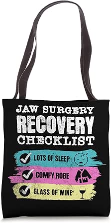 Amazon.com: Funny Jaw Surgery Recovery Checklist And Orthognathic Tote ...