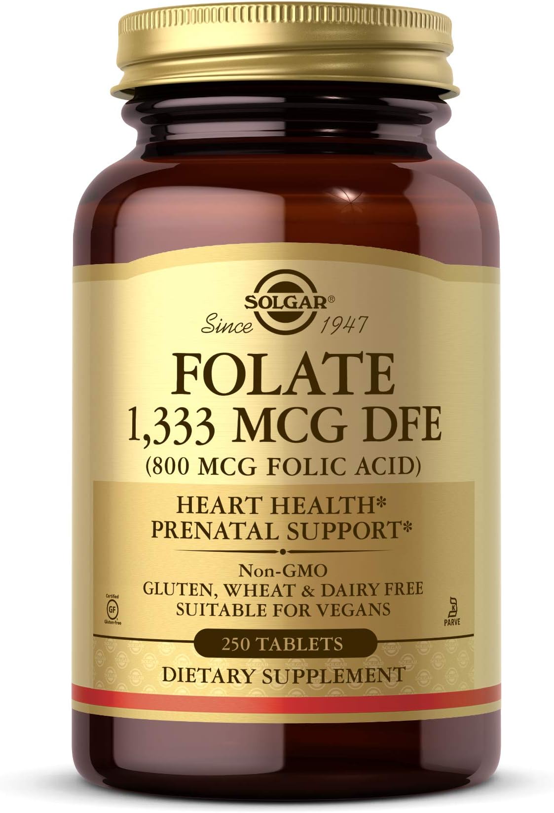 Amazon.com: Solgar Folate 1,333 mcg DFE, 100 Tablets - 800 mcg Bio ...