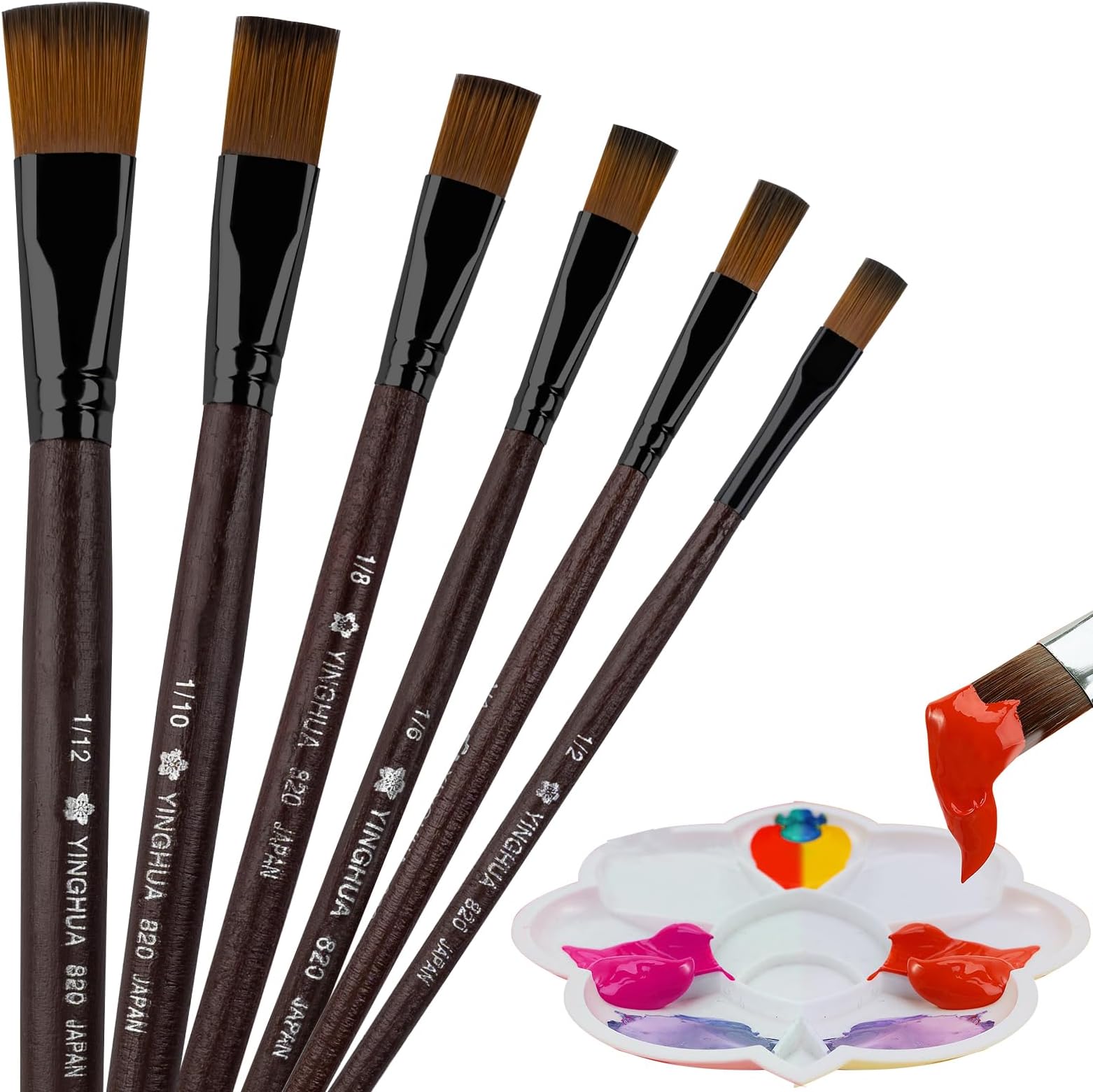 Silverline Artists Paint Brush Set 12pce Flat Tips (633927) : Amazon.co ...