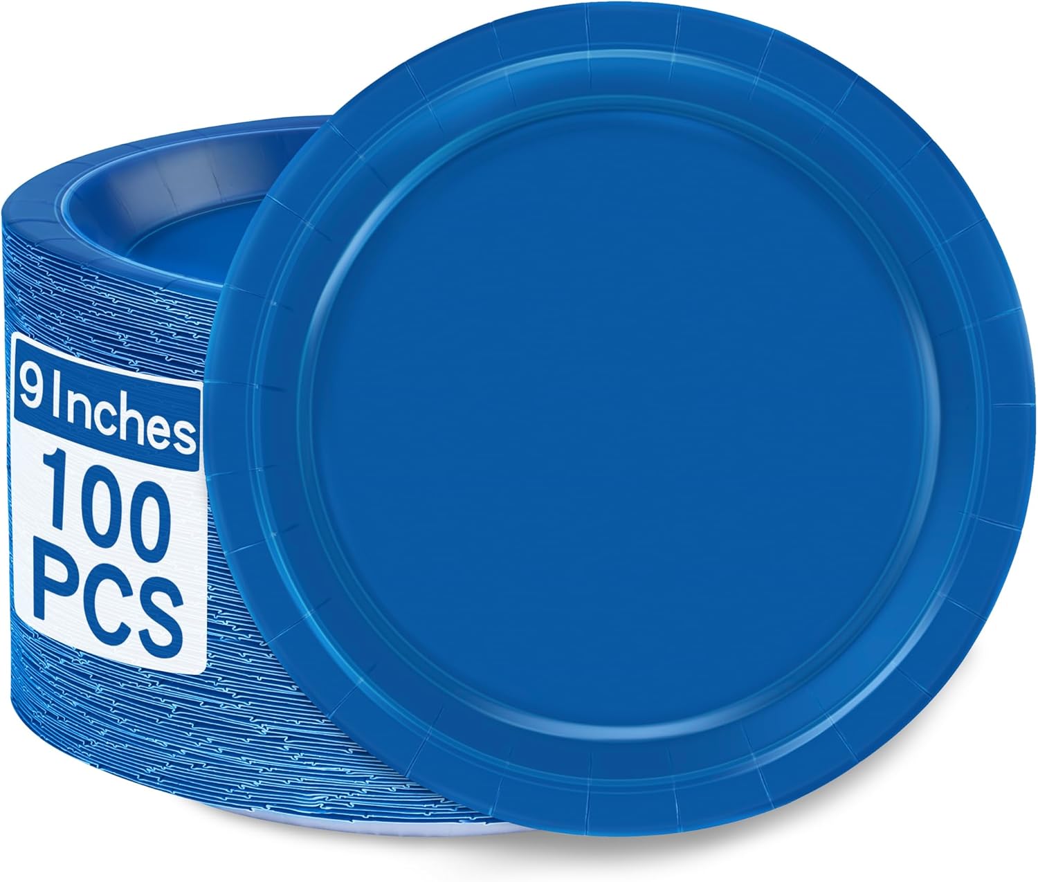 Amazon.com: QZYL 9 Inches Paper Plates, 100 PCS Blue Disposable Plates ...