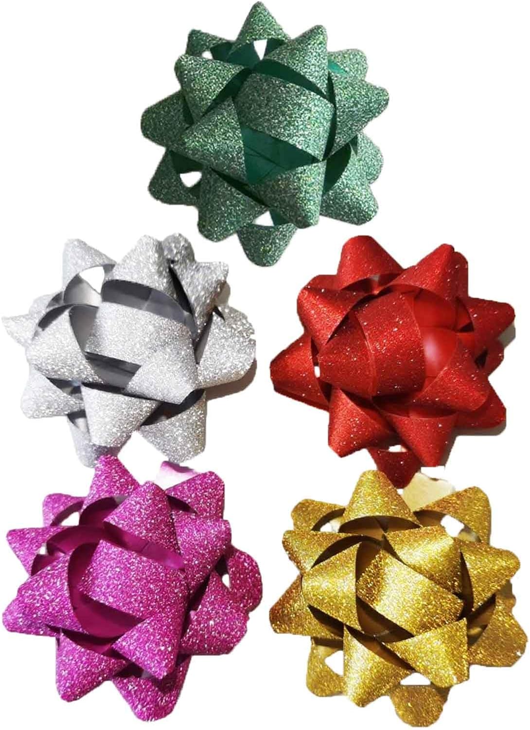 Amazon.com: 20pcs Multi Gift Bows Colored Assorted Gift Bows(Silver ...