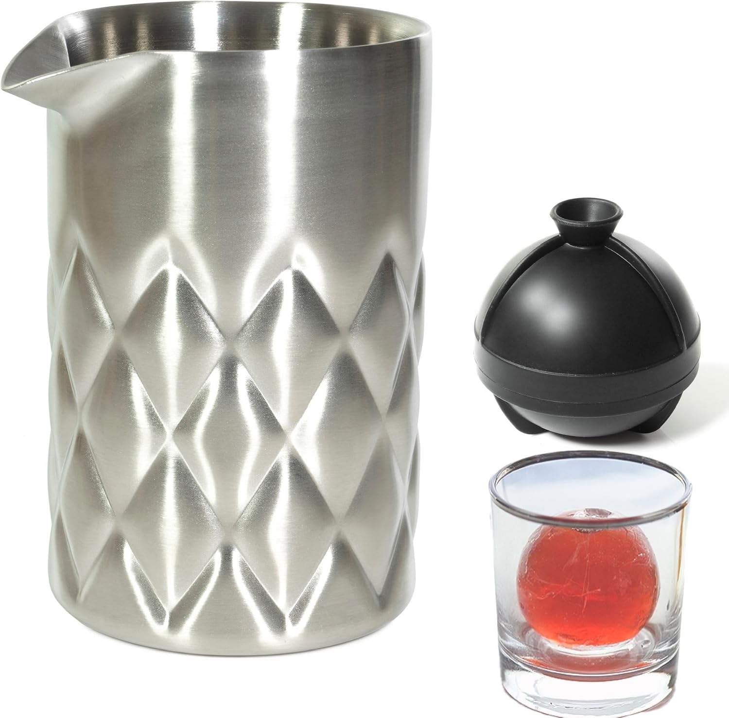 Amazon.com: RUAFOX Cocktail Mixing Glass 18 Oz / 540ml - Large ...