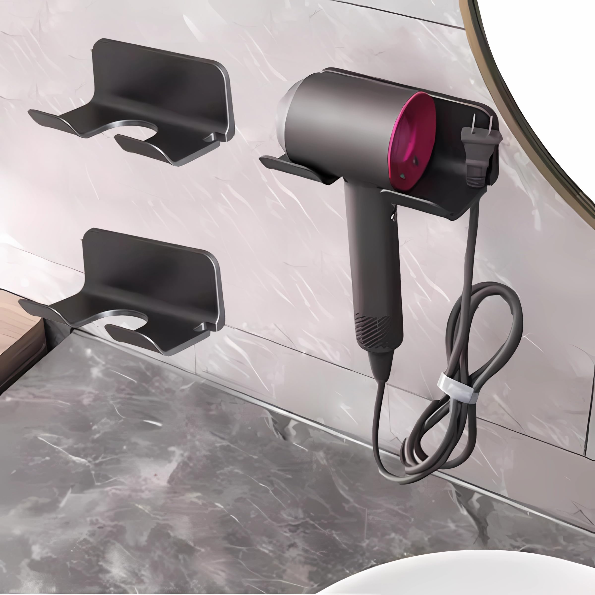 Amazon.com: SUPTEC Universal Hair Dryer Holder, Blow Dryer Hanger Wall ...